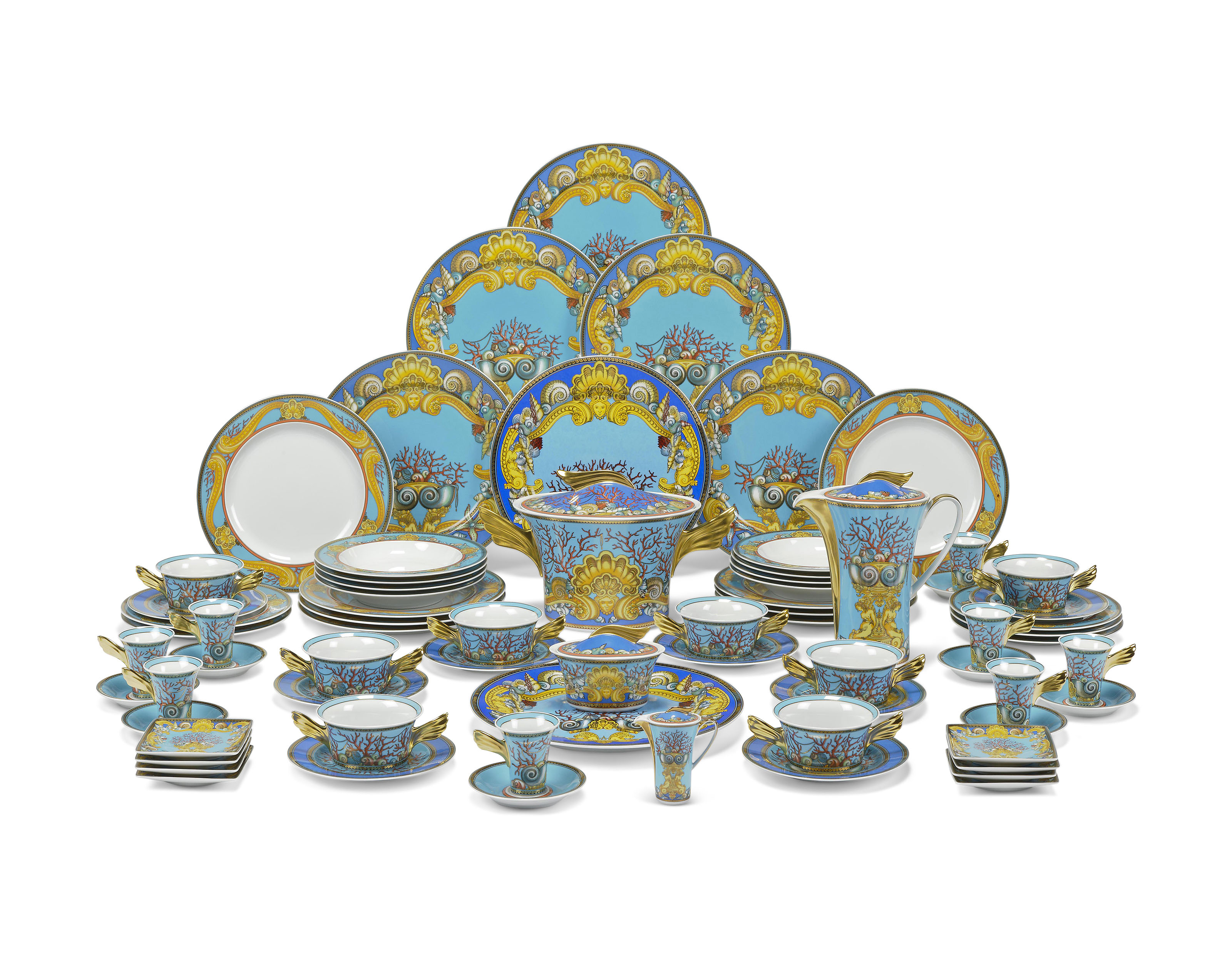 A ROSENTHAL PORCELAIN PART TABLE-SERVICE DESIGNED BY VERSACE, MODERN ...