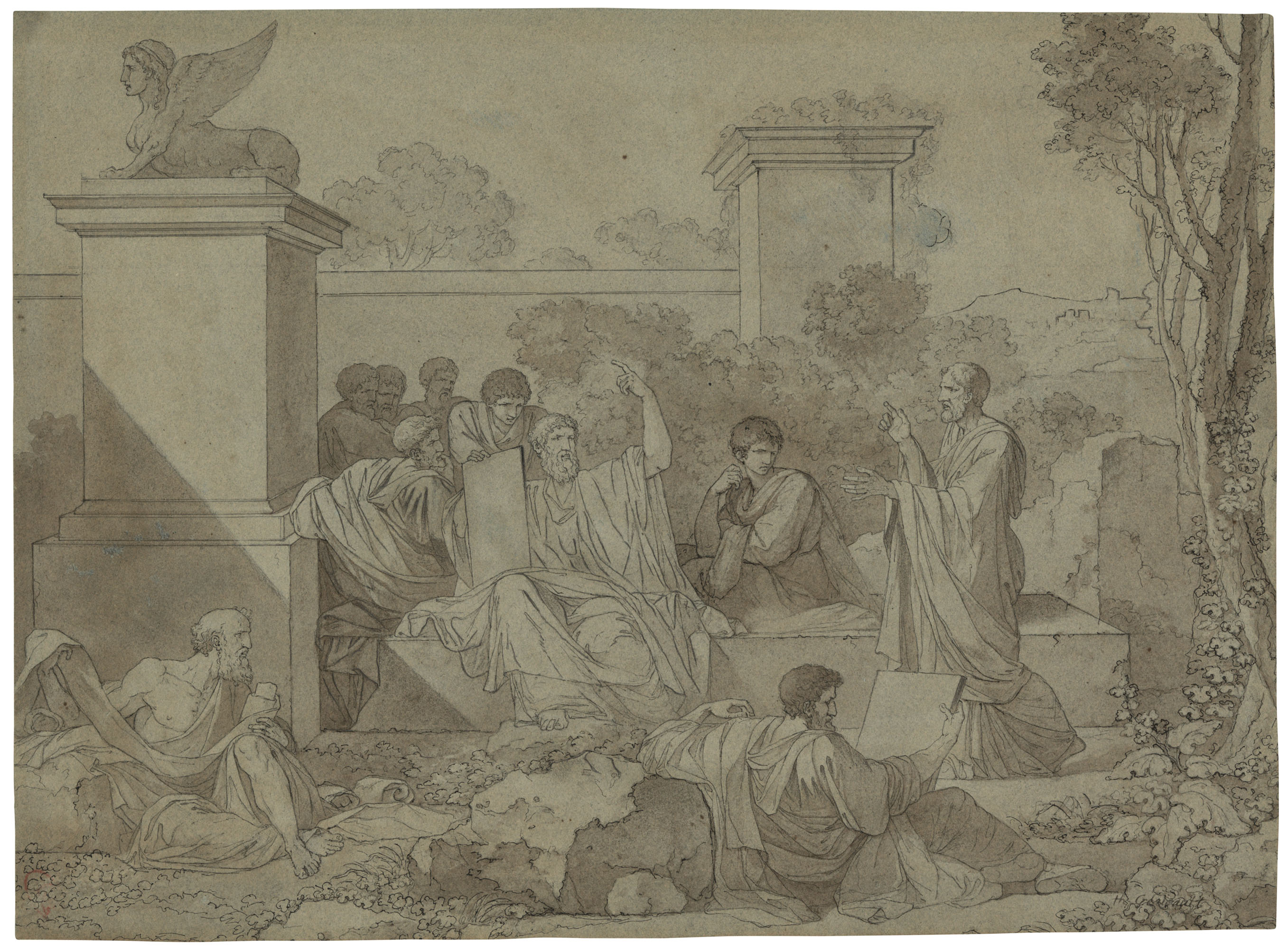 PIERRE PEYRON (AIX-EN-PROVENCE 1744-1814), The School of Pythagoras ...