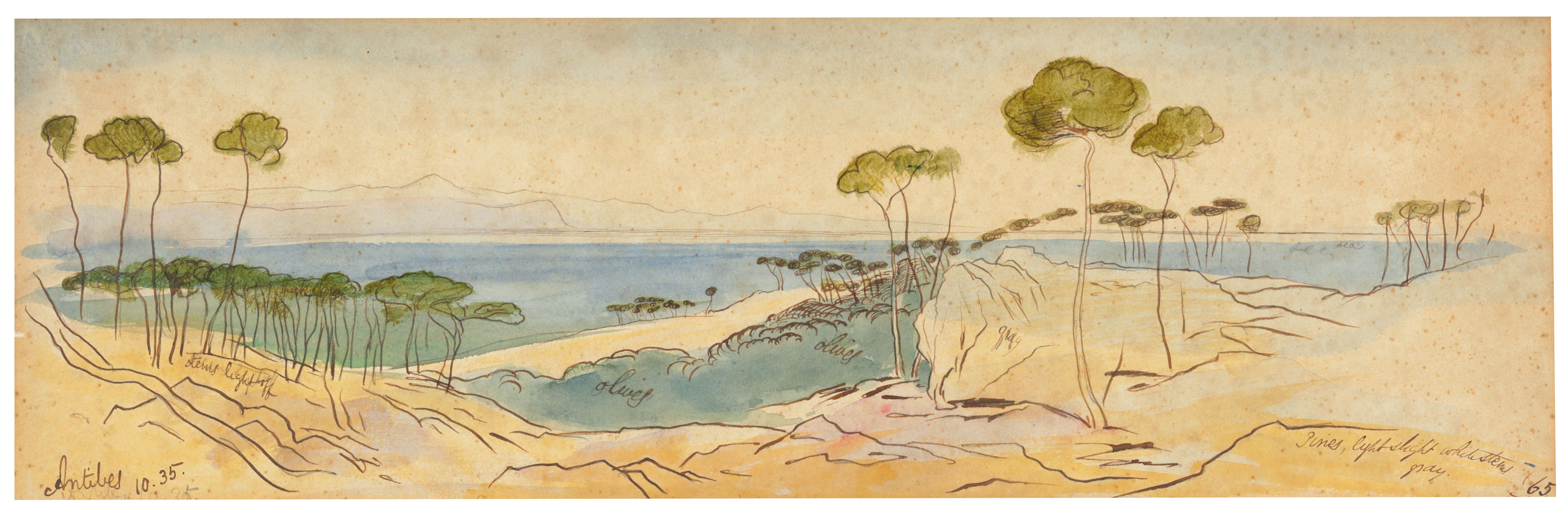 EDWARD LEAR (LONDON 1812-1888 SAN REMO), Antibes, Côte d'Azur, France ...
