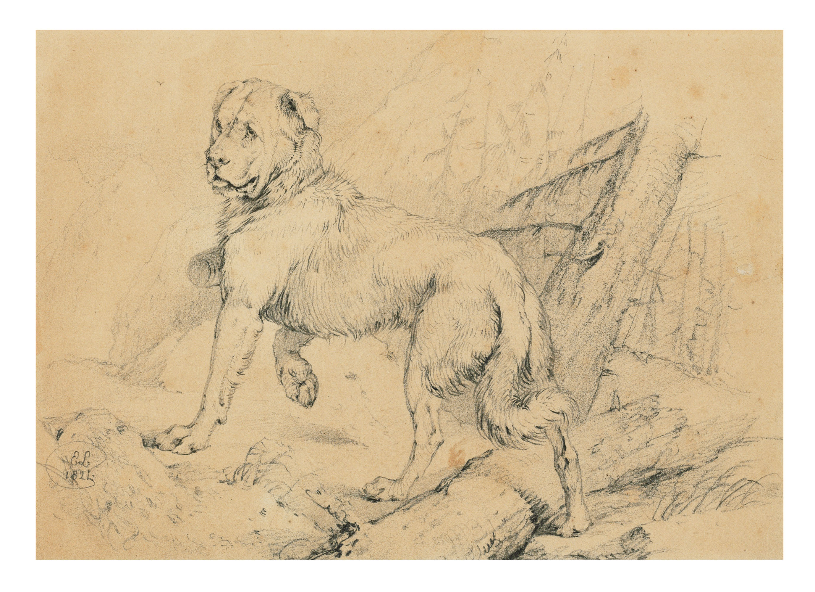 SIR EDWIN HENRY LANDSEER, R.A. (LONDON 1802-1873), Study for 'Alpine ...