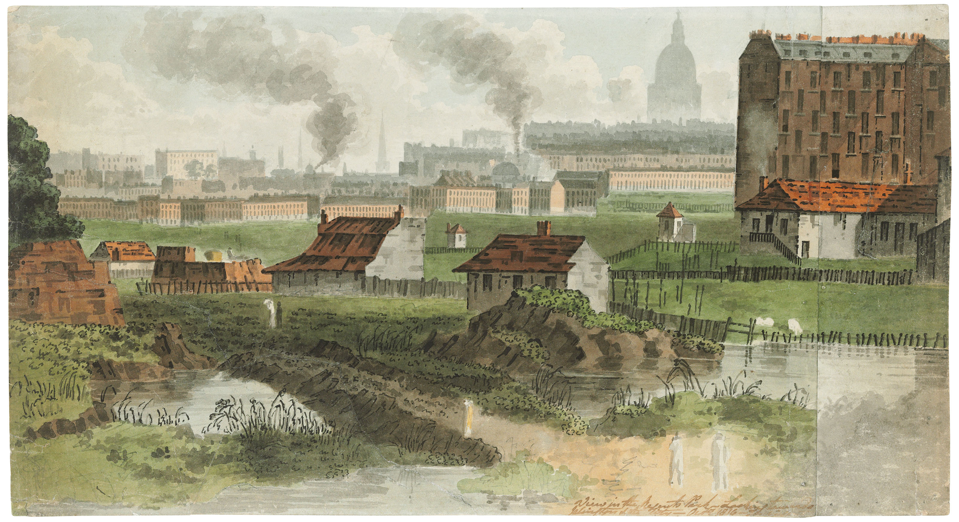 JOHN NIXON (LONDON 1750-1818), St Paul's Cathedral and Islington from ...
