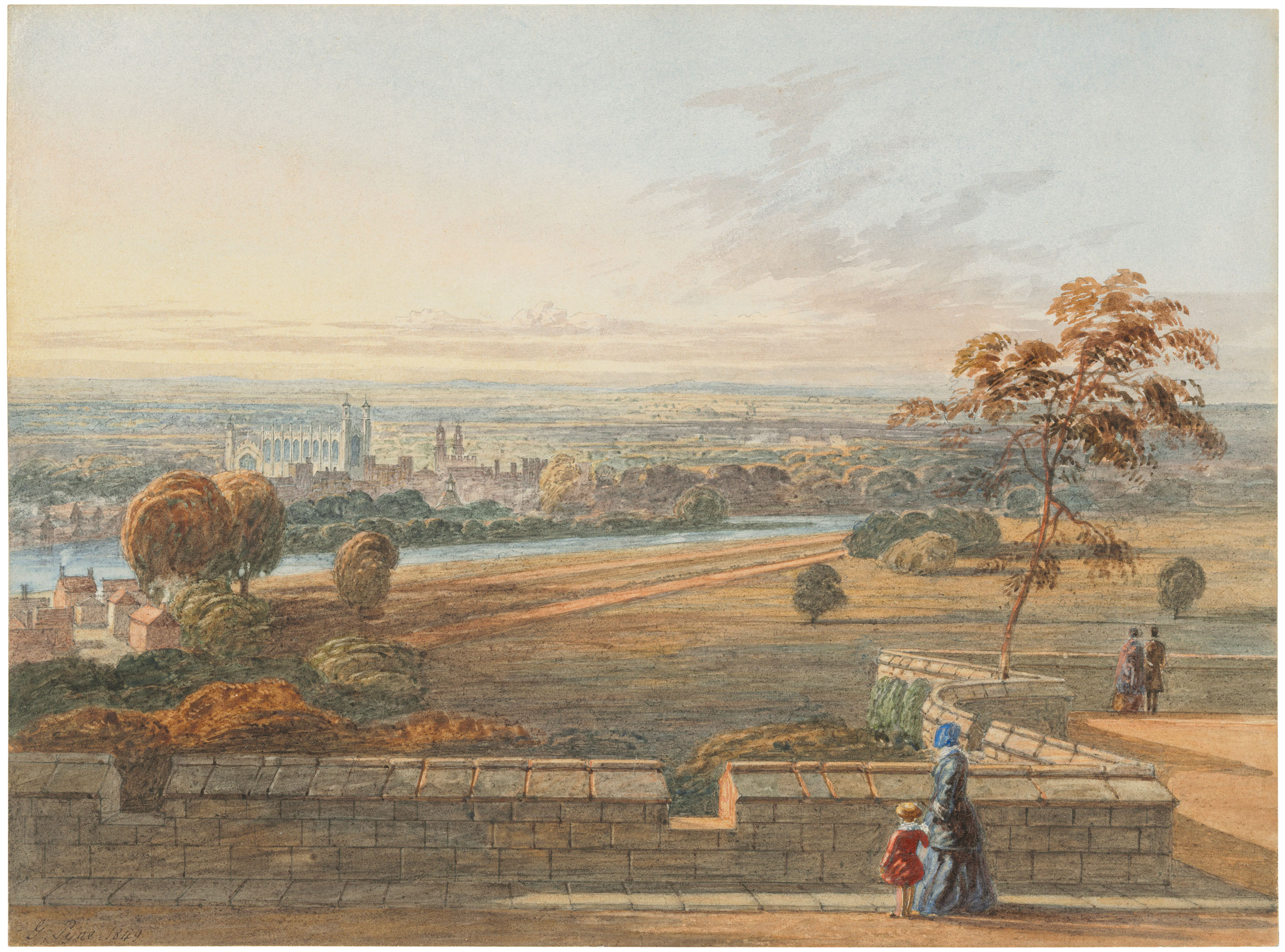 GEORGE PYNE (LONDON 1800-1884 OXFORD), Eton from the North Terrace of ...