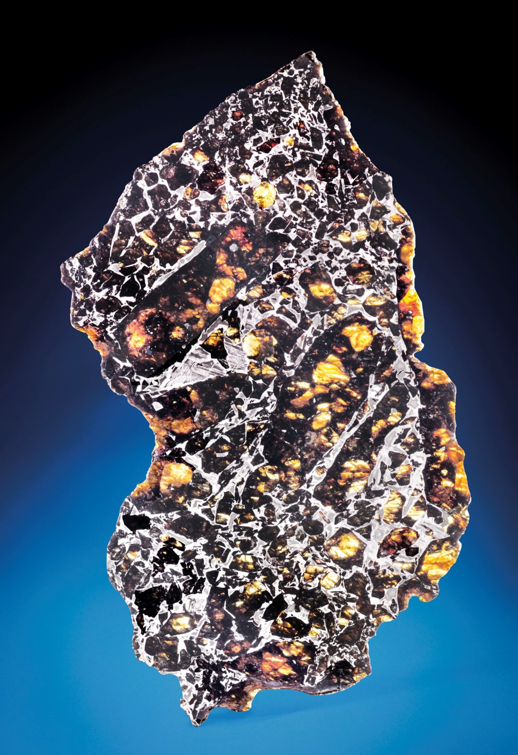 EXTRATERRESTRIAL PERIDOT IN A COMPLETE SLICE OF ADMIRE METEORITE ...