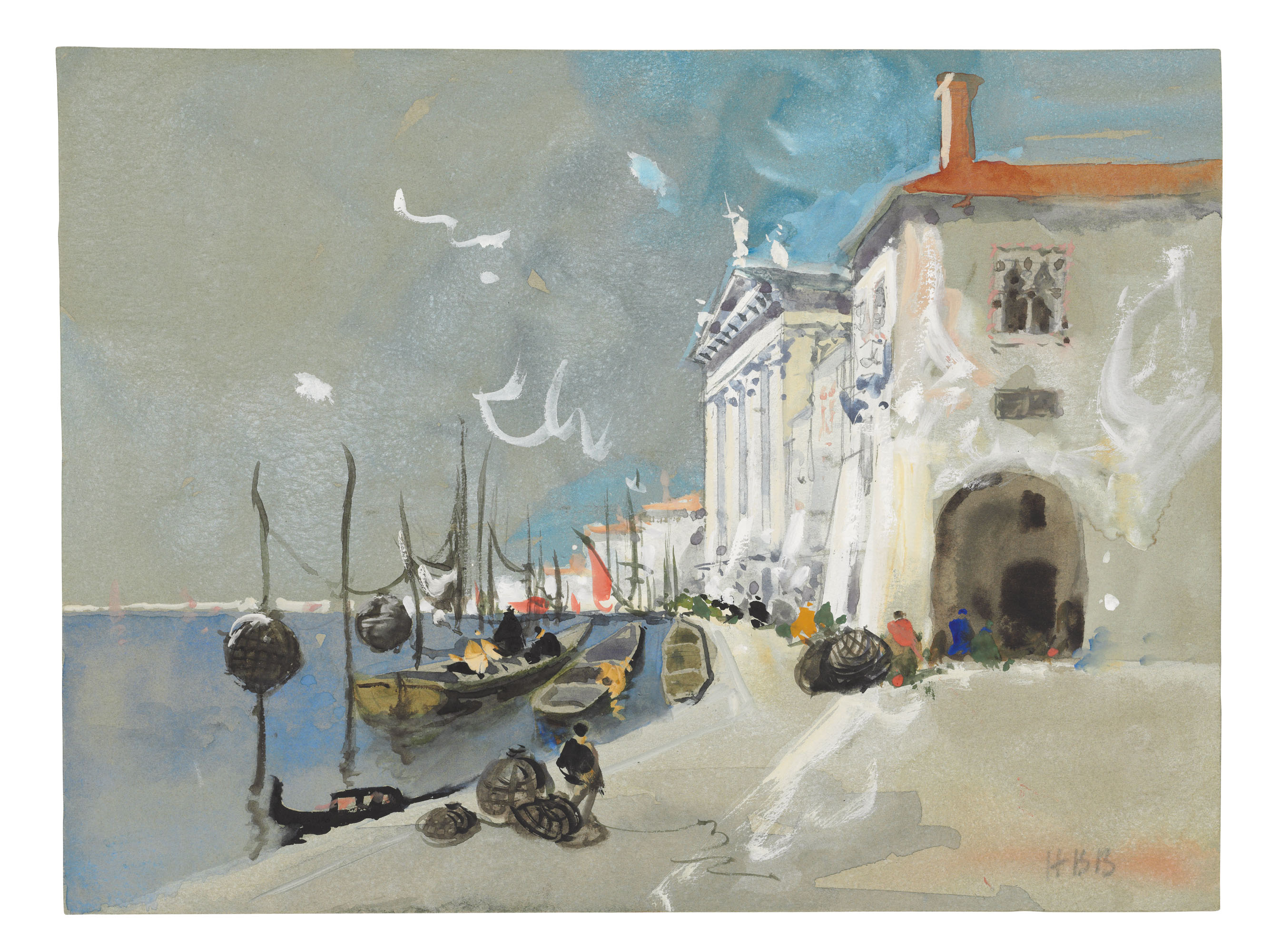 HERCULES BRABAZON BRABAZON (BRITISH, 1821-1906), Fish baskets, Chioggia ...