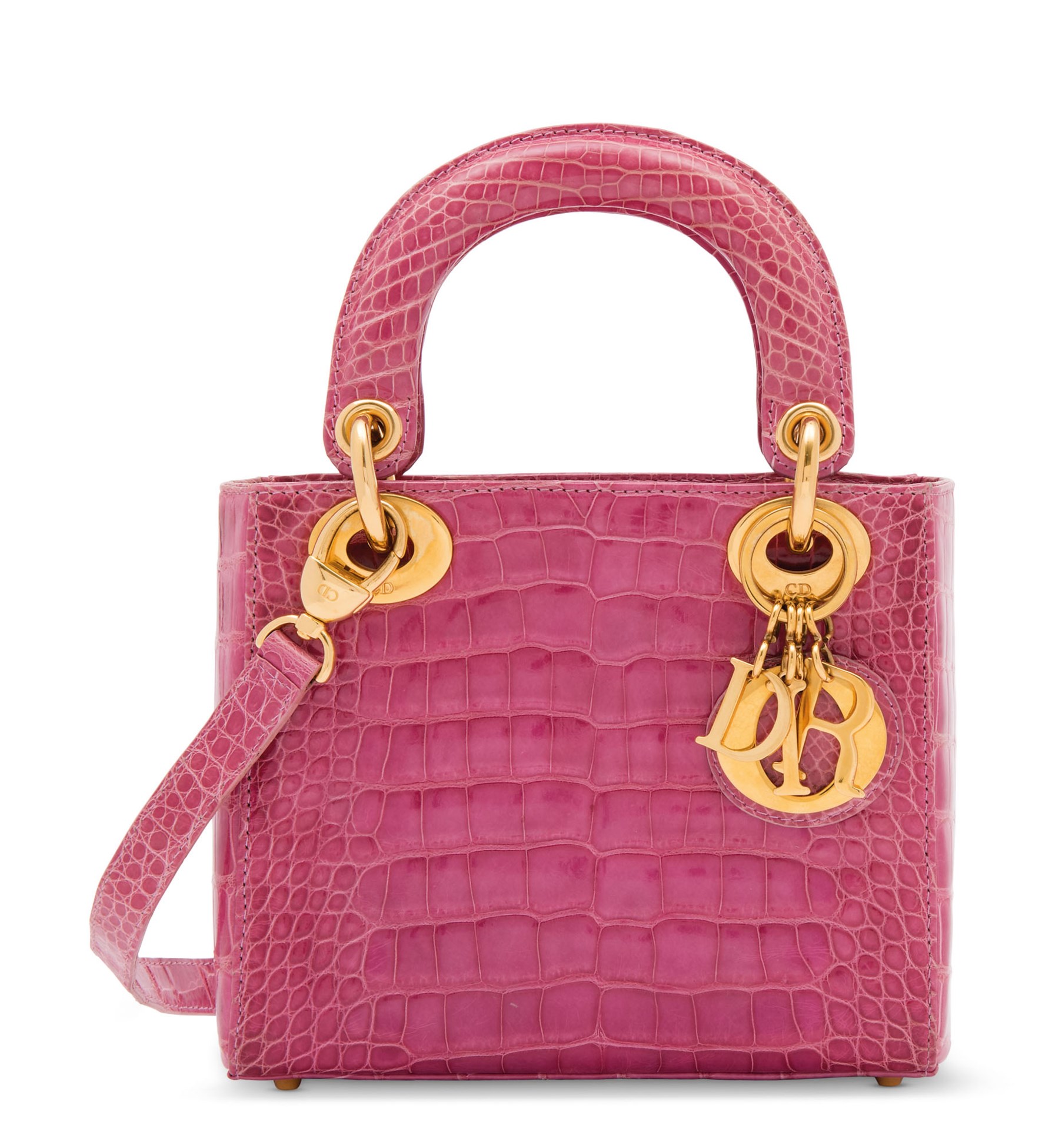 A SHINY PINK ALLIGATOR MINI LADY D WITH GOLD HARDWARE, DIOR, 1997 ...