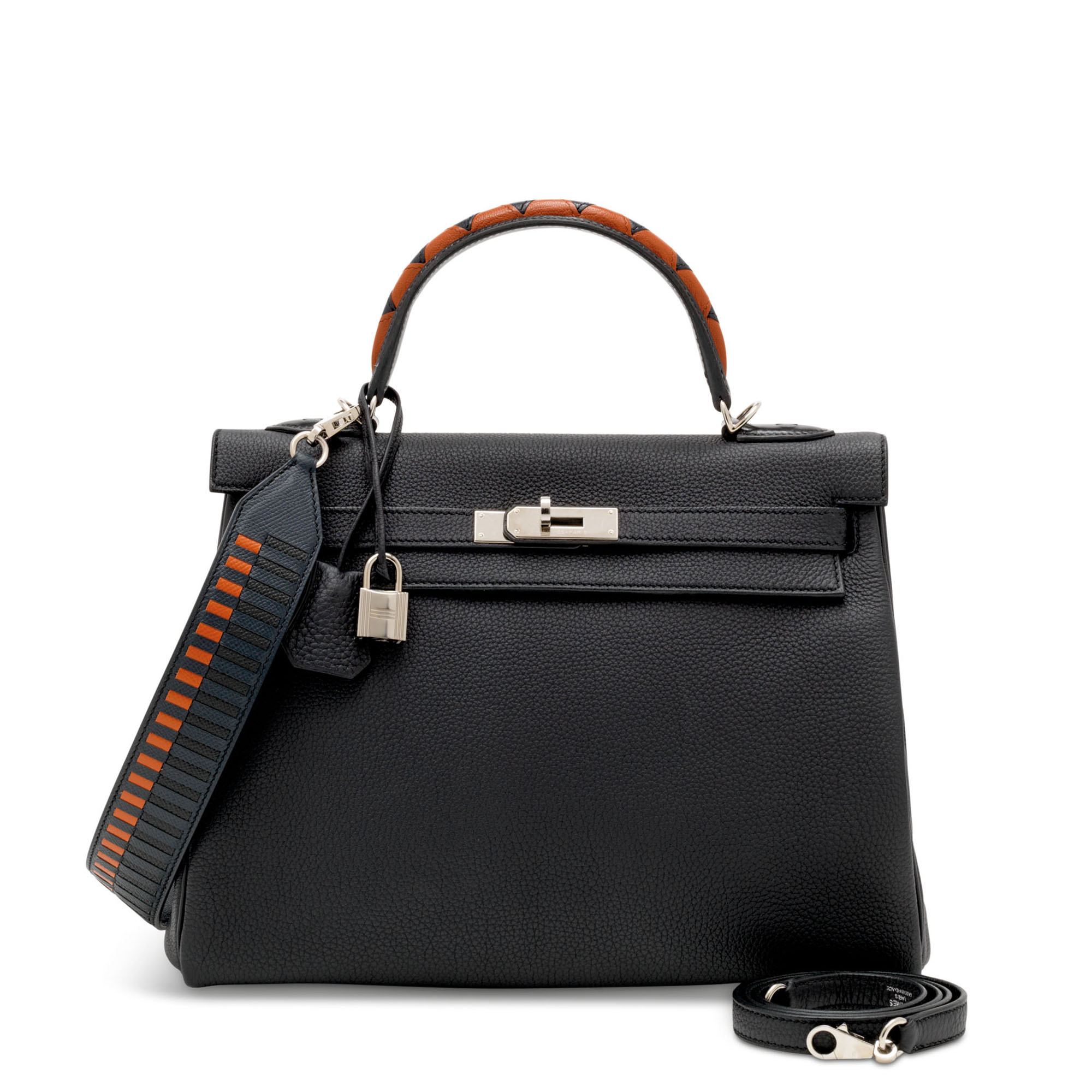 A LIMITED EDITION INDIGO TOGO LEATHER, BLACK CALF BOX LEATHER & CUIVRE ...