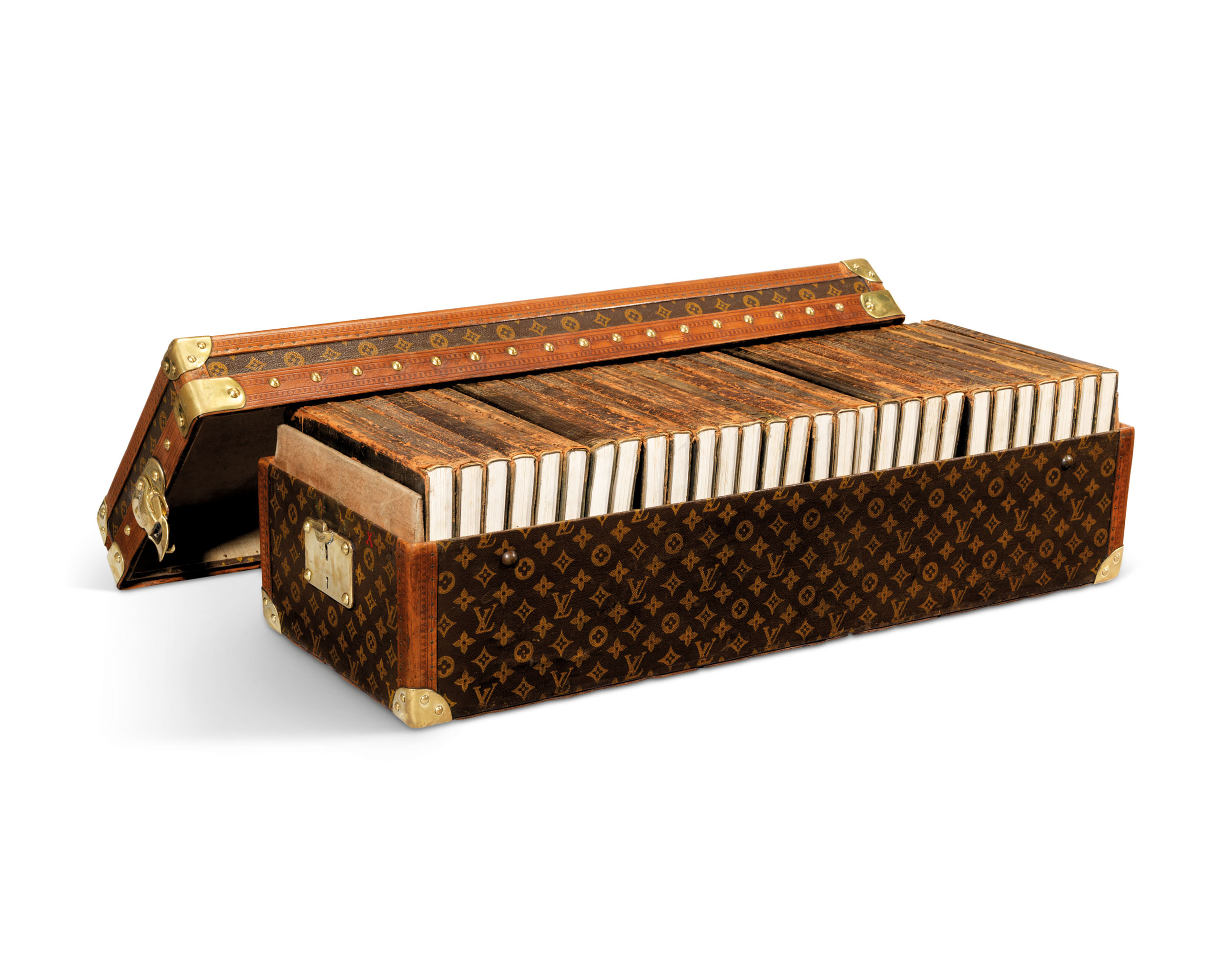 A RARE, BRITANNICA LIBRARY TRUNK WITH FULL SET OF 1911 BRITANNICA ...