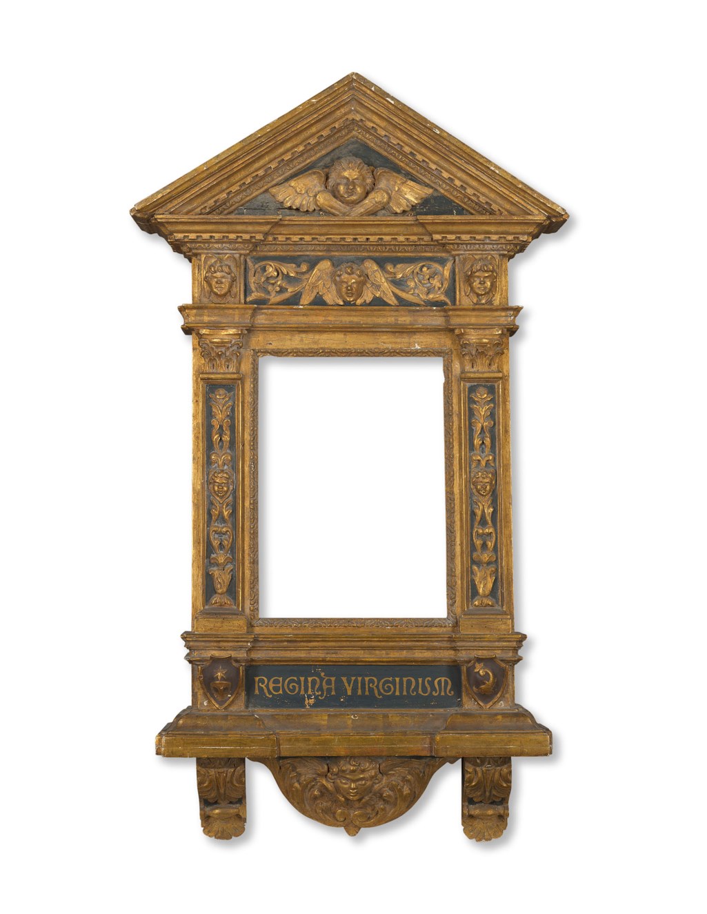 AN ITALIAN GILTWOOD AND PAINTED TABERNACLE FRAME, LATE 19TH CENTURY ...
