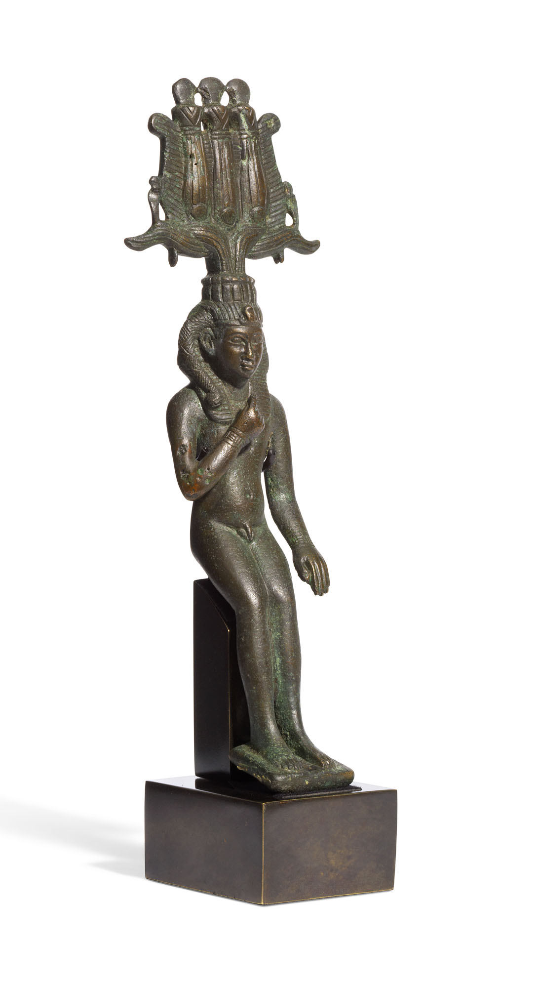 AN EGYPTIAN BRONZE HARPOCRATES, LATE PERIOD, CIRCA 664-332 B.C ...