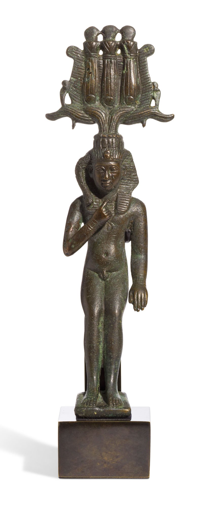 AN EGYPTIAN BRONZE HARPOCRATES, LATE PERIOD, CIRCA 664-332 B.C ...