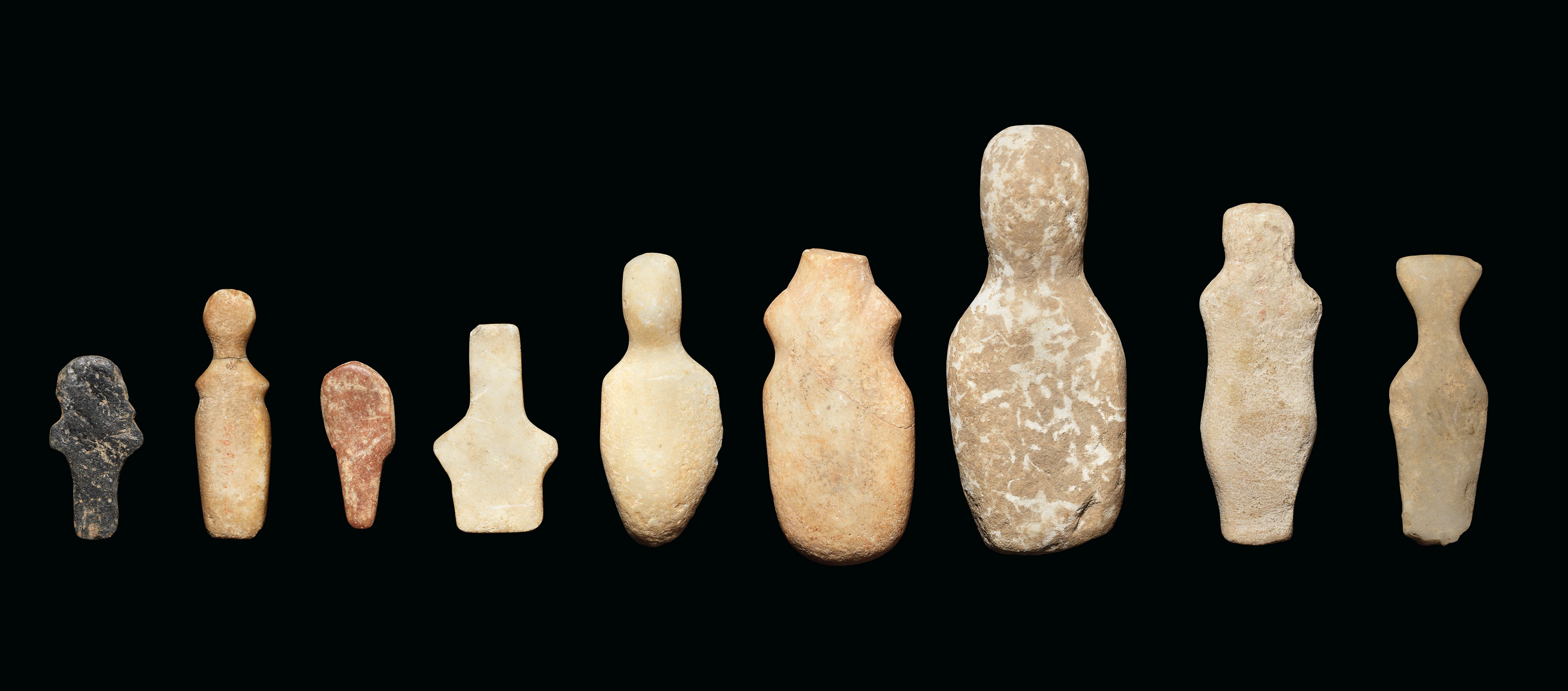 TEN SMALL CYCLADIC MARBLE SCHEMATIC IDOLS, EARLY CYCLADIC I, CIRCA 3200 ...