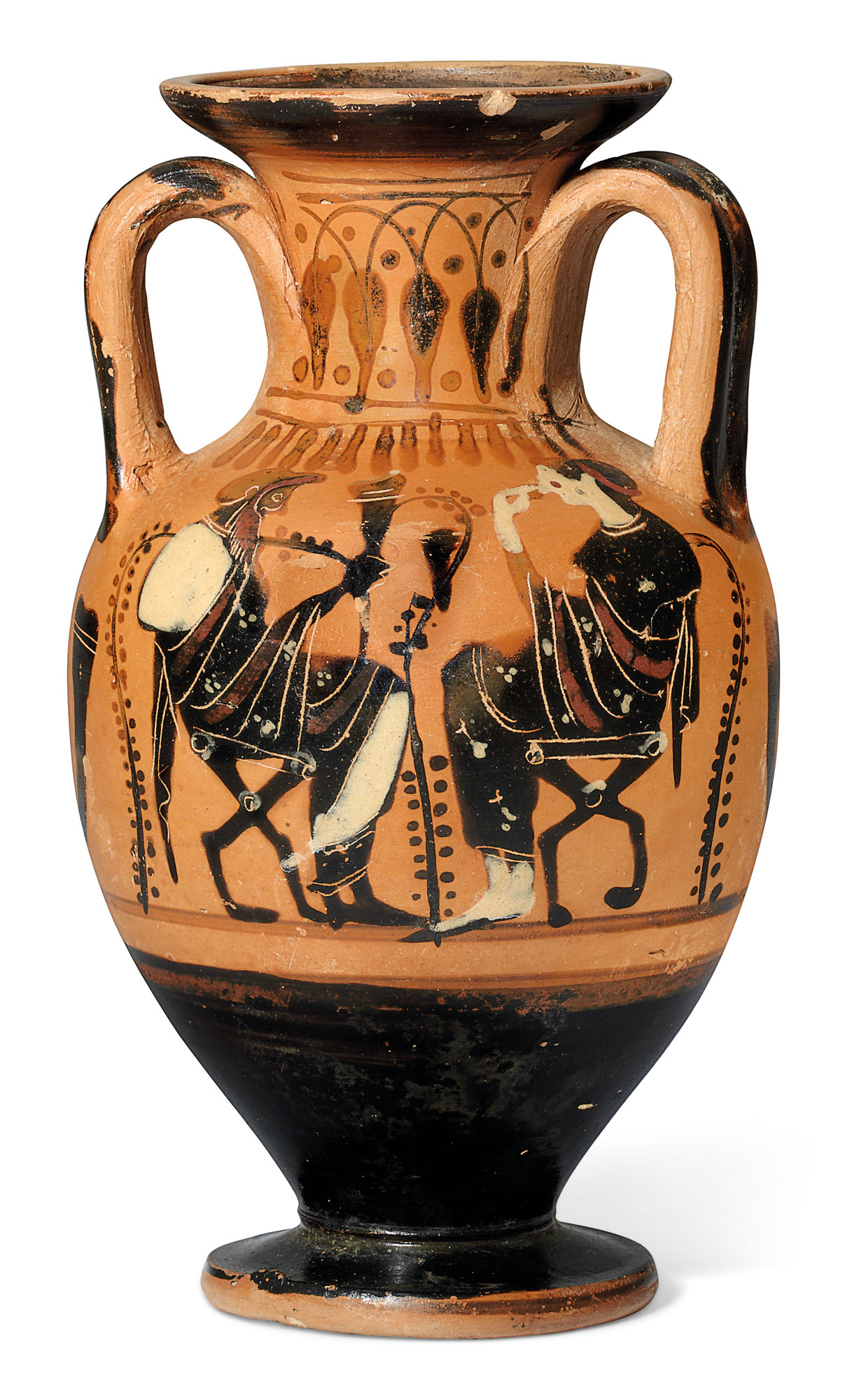 AN ATTIC BLACK-FIGURED EYE-AMPHORA, ATTRIBUTED TO THE LIGHT-MAKE CLASS ...