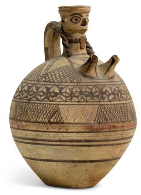 A CYPRIOT POTTERY ANTHROPOMORPHIC JUG, CYPRO-ARCHAIC I-II, CIRCA 600 ...