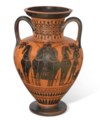 AN ATTIC BLACK-FIGURED AMPHORA, MANNER OF THE ANTIMENES PAINTER, CIRCA ...