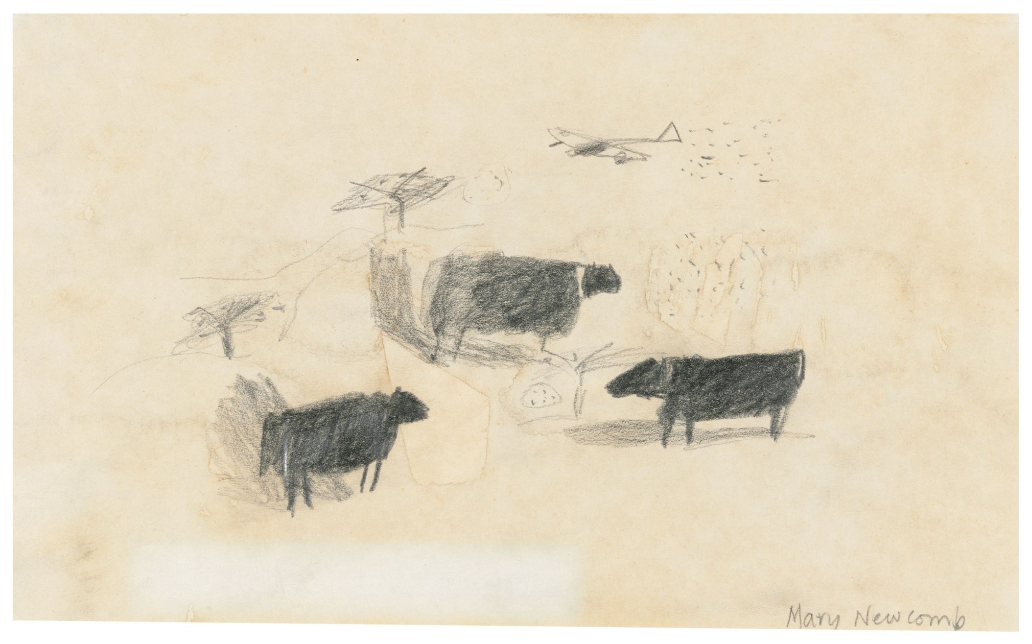 Mary Newcomb (1922-2008), Cows with Noisy Aeroplanes | Christie's