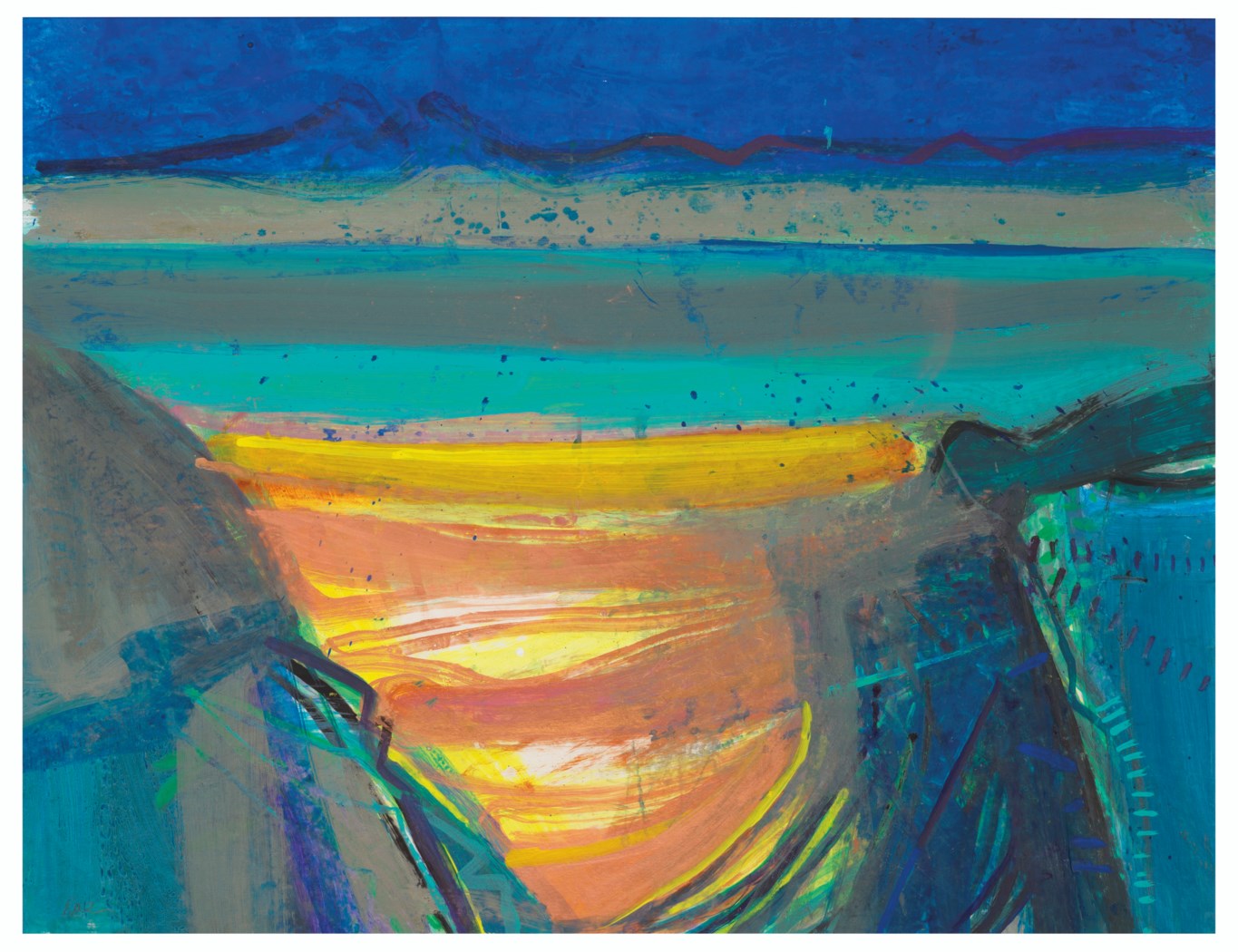 Barbara Rae, R.A. (b. 1943), Low Tide towards Raasay | Christie's