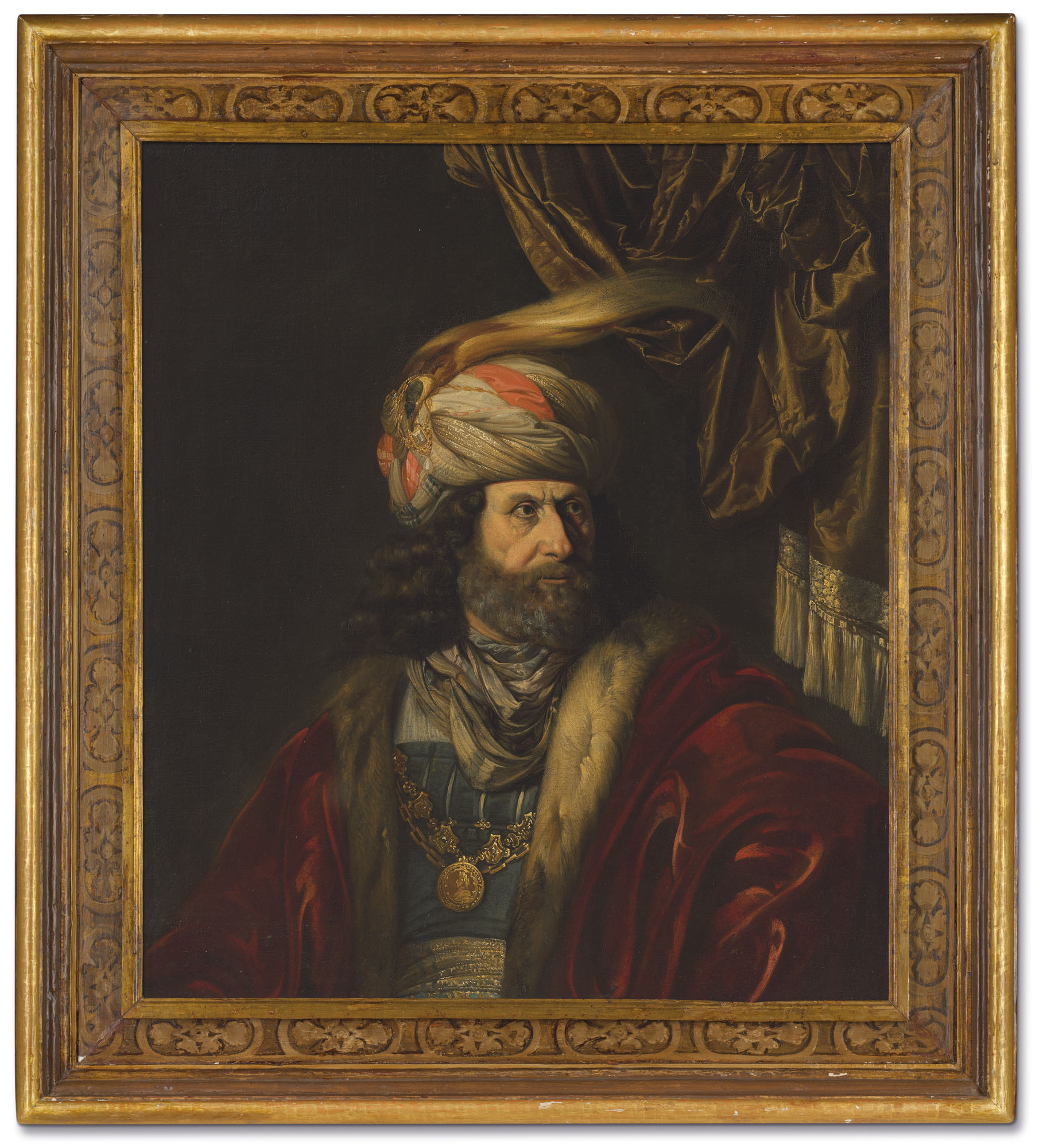 FOLLOWER OF REMBRANDT HARMENSZ. VAN RIJN, Tronie of a gentleman in a ...