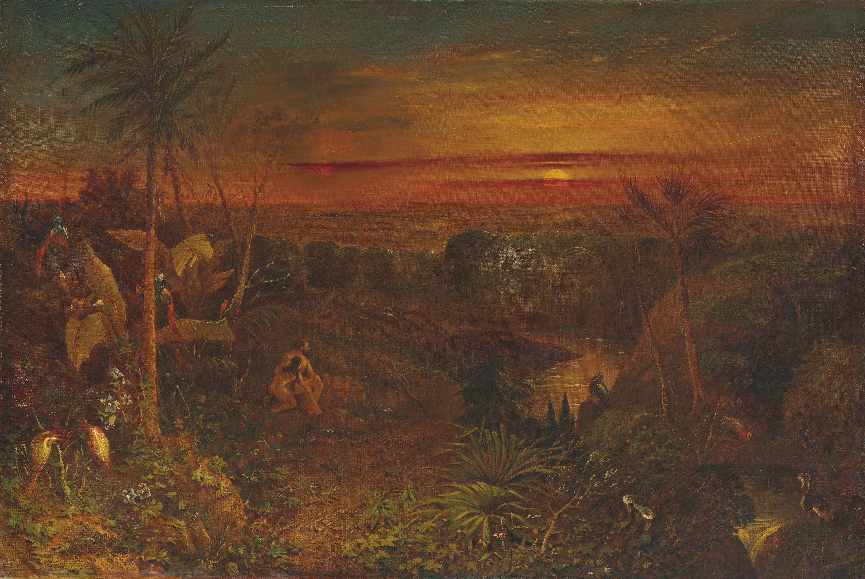 HUDSON RIVER SCHOOL (?), EARLY 19TH CENTURY, Adam and Eve in the Garden ...