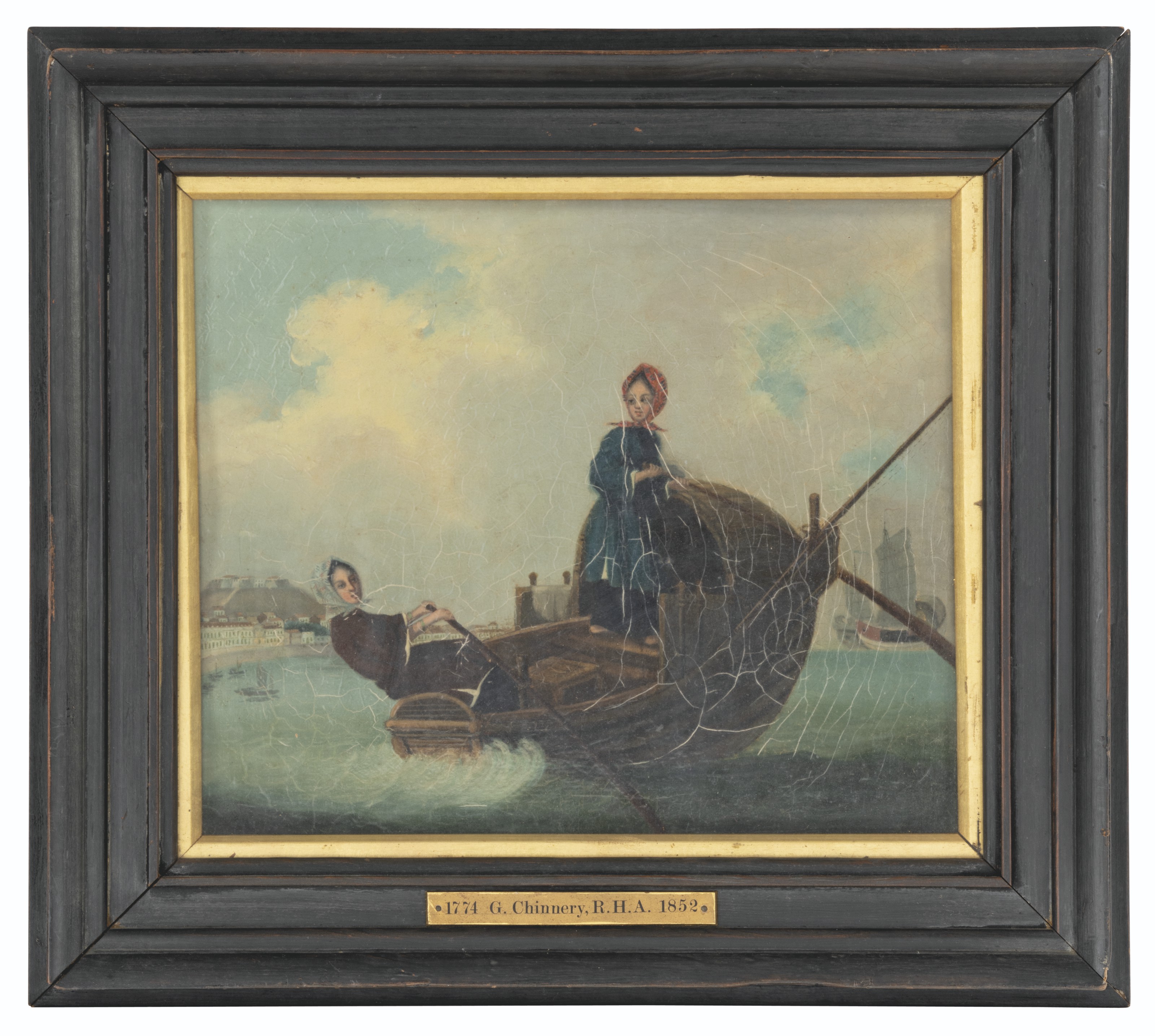 Chinese School, 19th Century, Tanka boat women off the Praya Grande ...