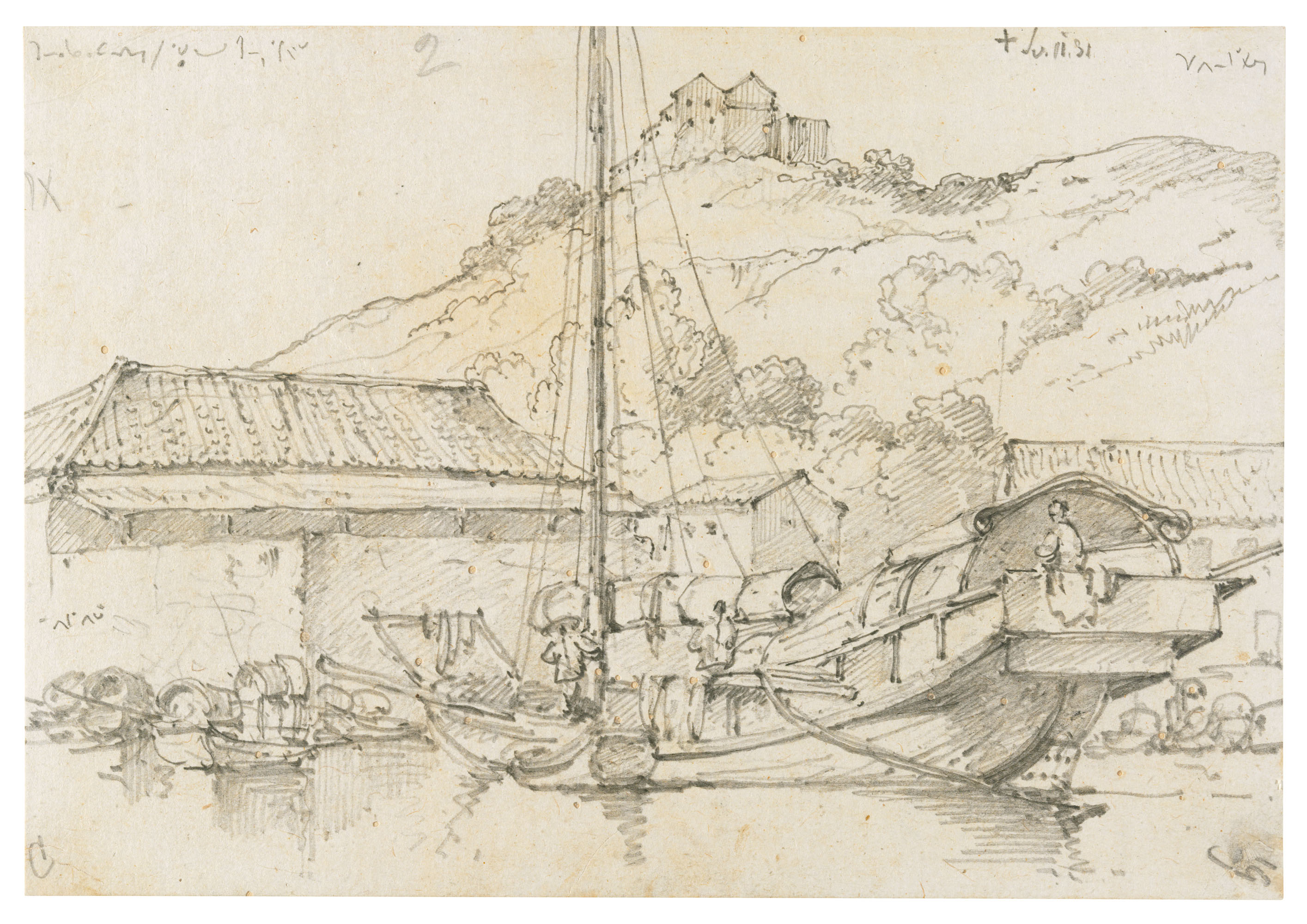 George Chinnery (1774-1852), A junk moored at Macao | Christie’s