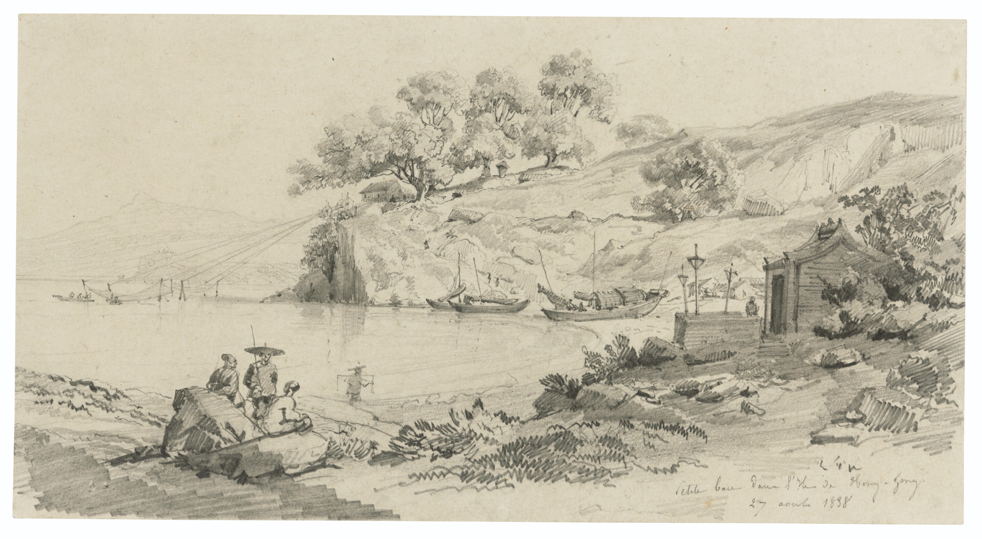 Auguste Borget (1809-1877), A bay, Hong Kong | Christie’s