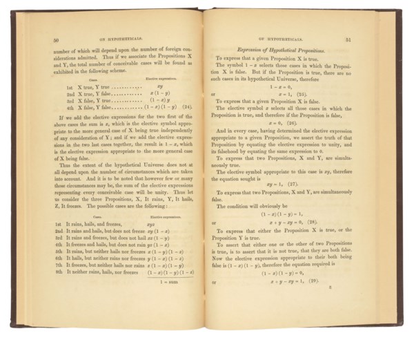 George Boole (1815-1864), The mathematical analysis of logic. 1847 ...