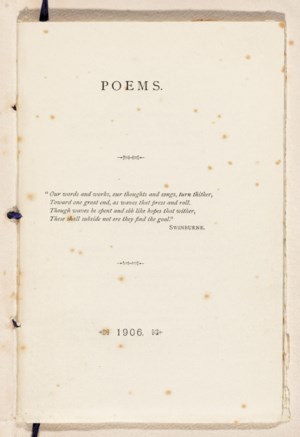 Siegfried Sassoon (1886-1967), Poems. 1906 | Christie's
