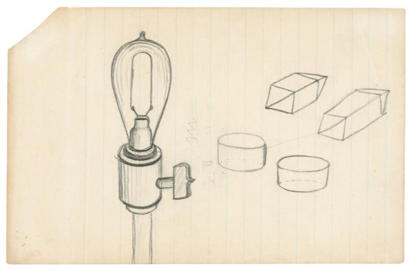 Edison works on his lightbulb, Thomas Edison. 1880-1886 | Christie’s