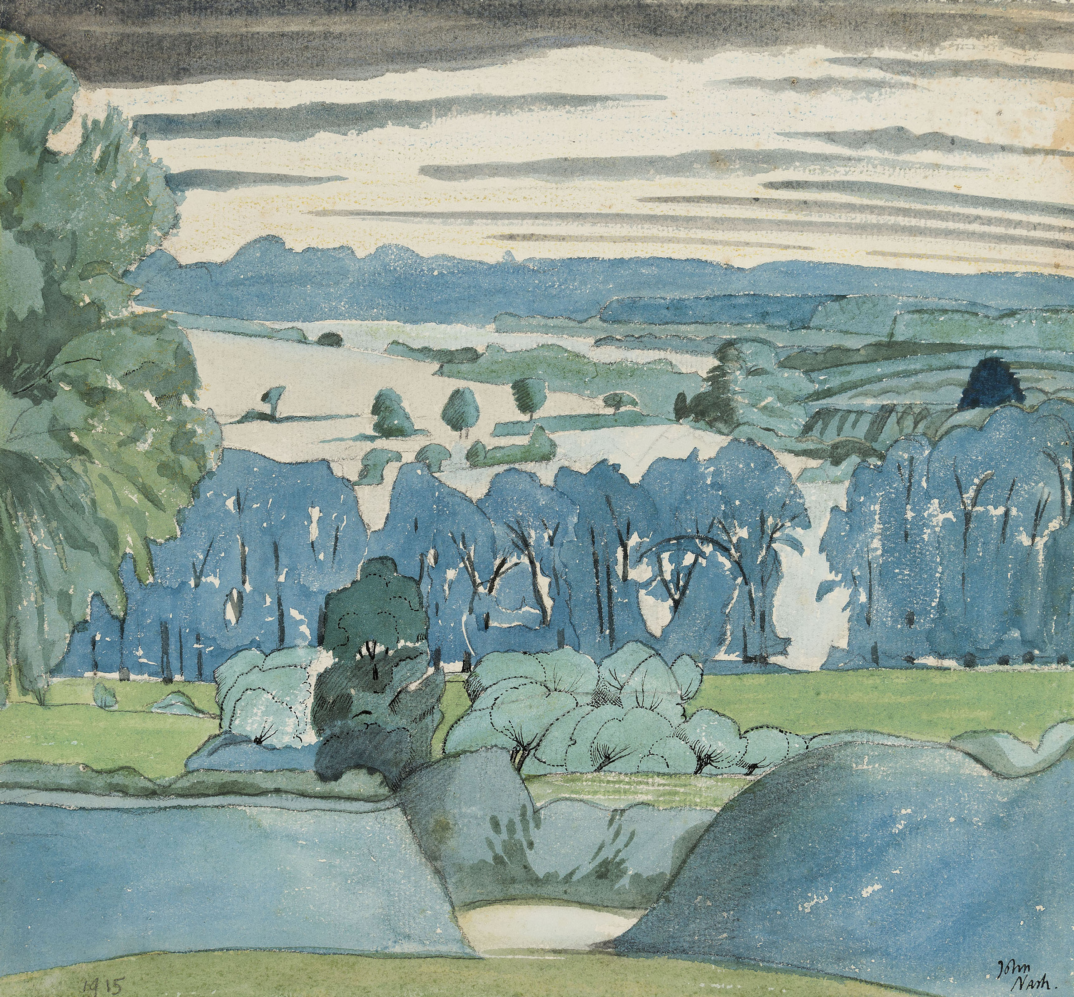 John Nash, R.A. (1893-1977) , Misbourne Valley, Chalfont St. Peter ...