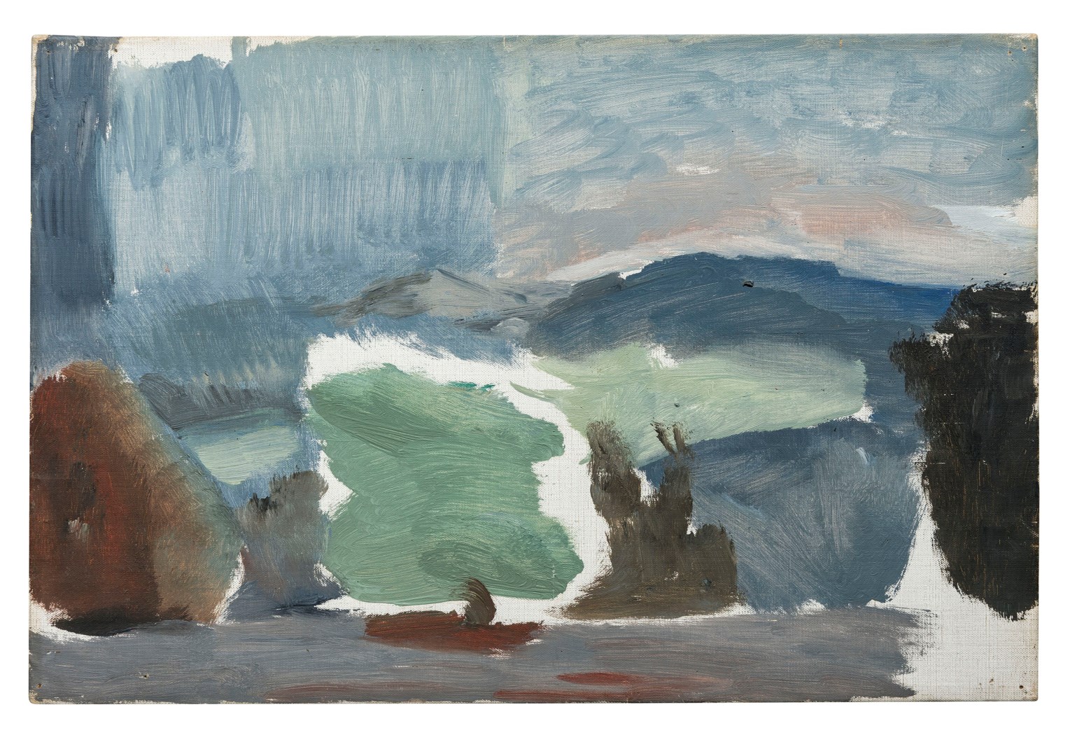 Ivon Hitchens (1893-1979), Hills and Darkening Sky: Rain over the Downs ...