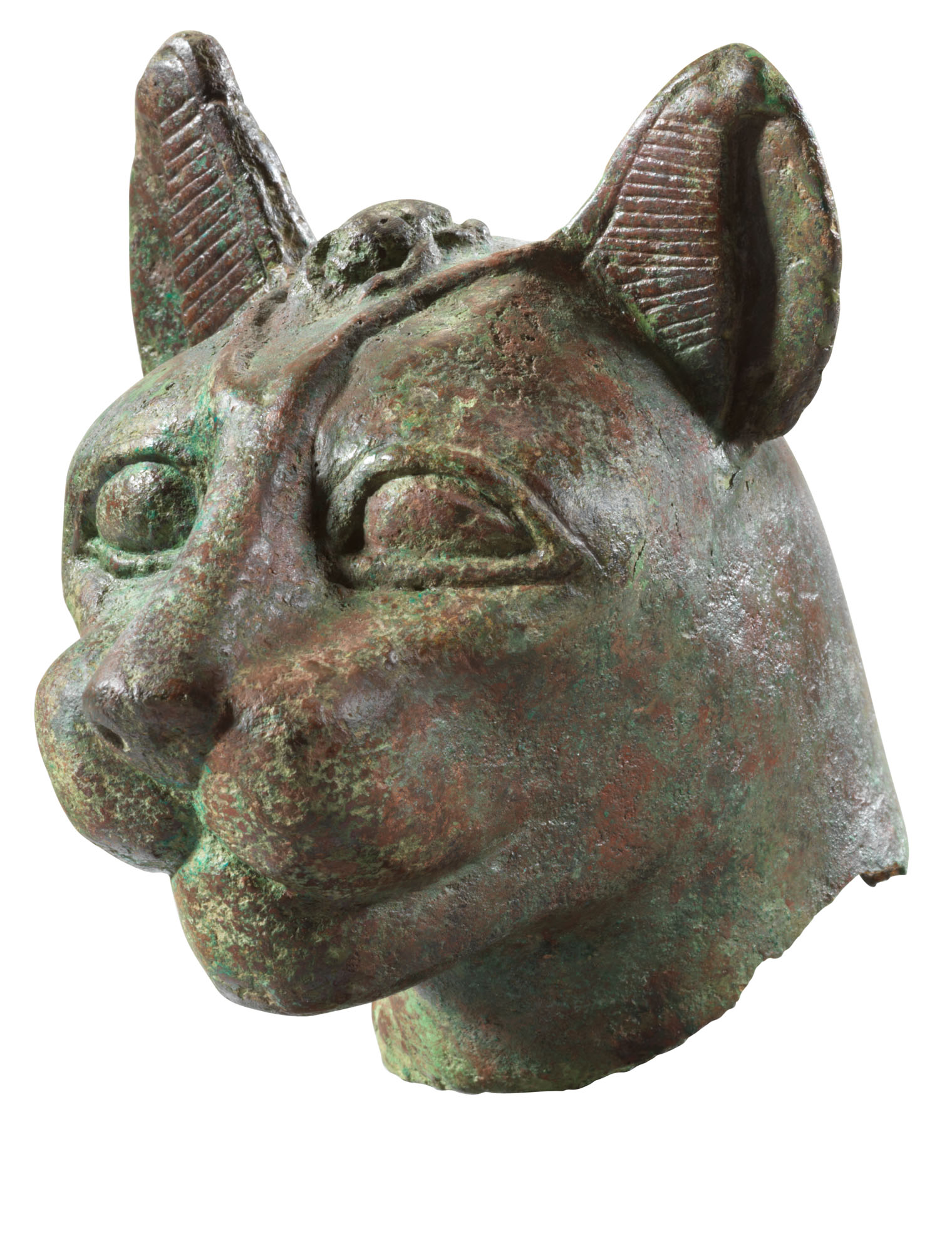 AN EGYPTIAN BRONZE CAT HEAD, LATE PERIOD, CIRCA 664-332 B.C. | Christie’s