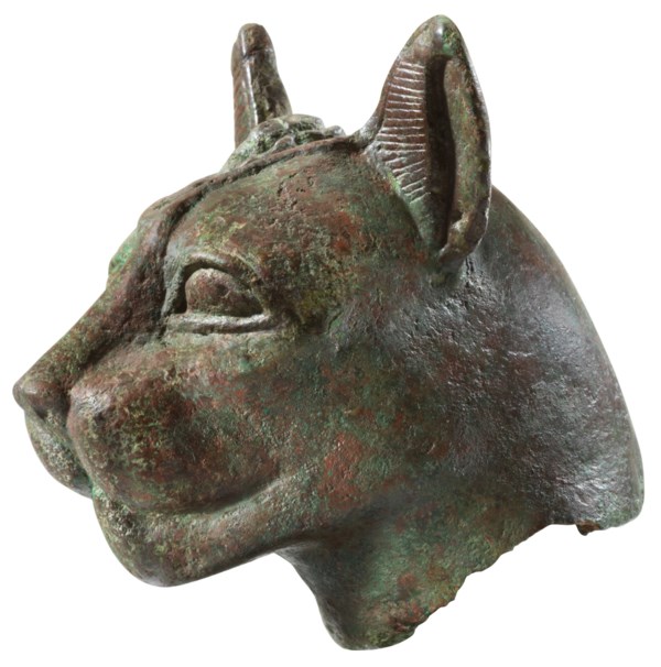 AN EGYPTIAN BRONZE CAT HEAD, LATE PERIOD, CIRCA 664-332 B.C. | Christie’s
