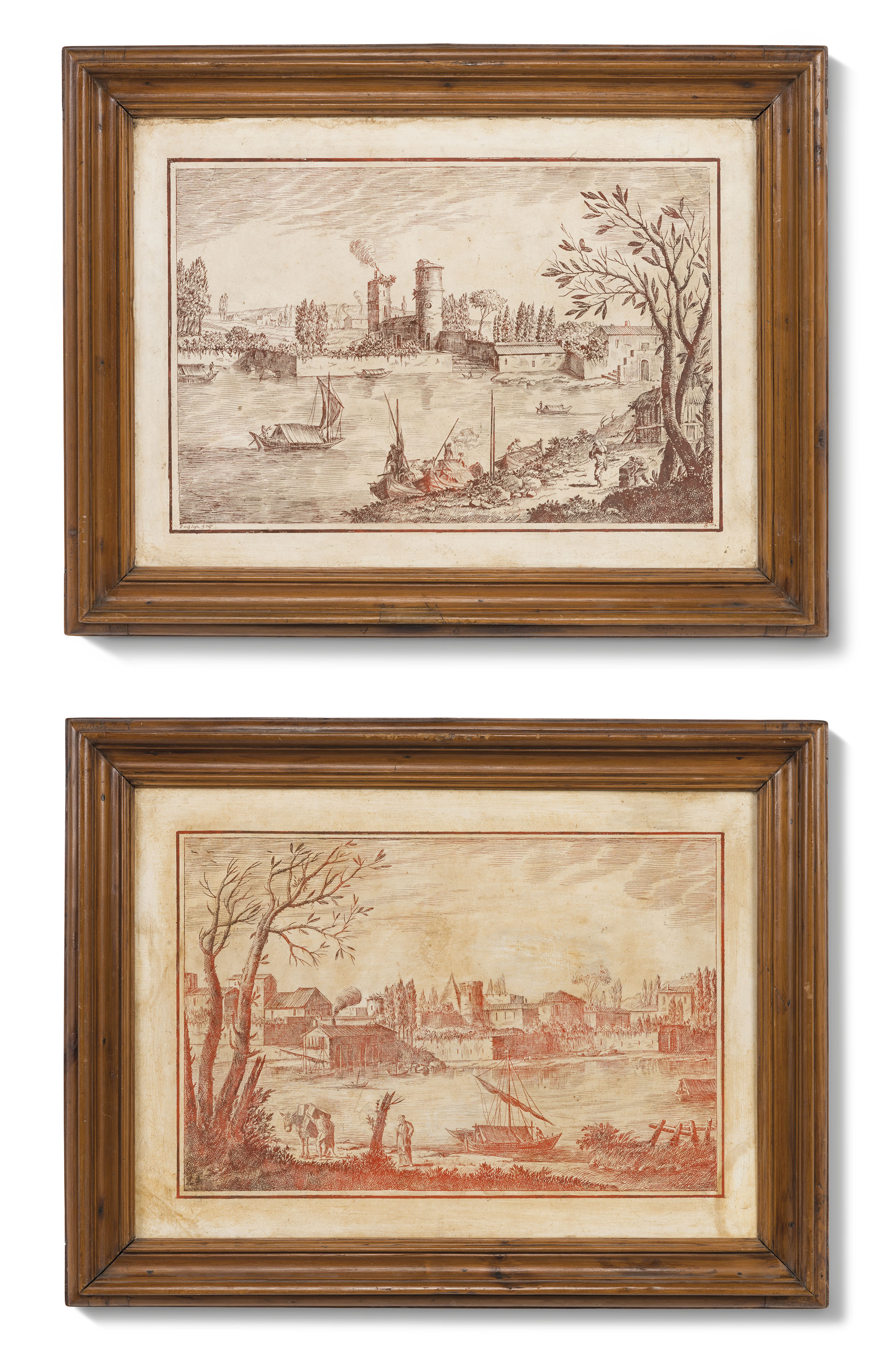 A PAIR OF ITALIAN SCAGLIOLA PANELS, BY PIETRO SEYTER, FIRST HALF 18TH ...