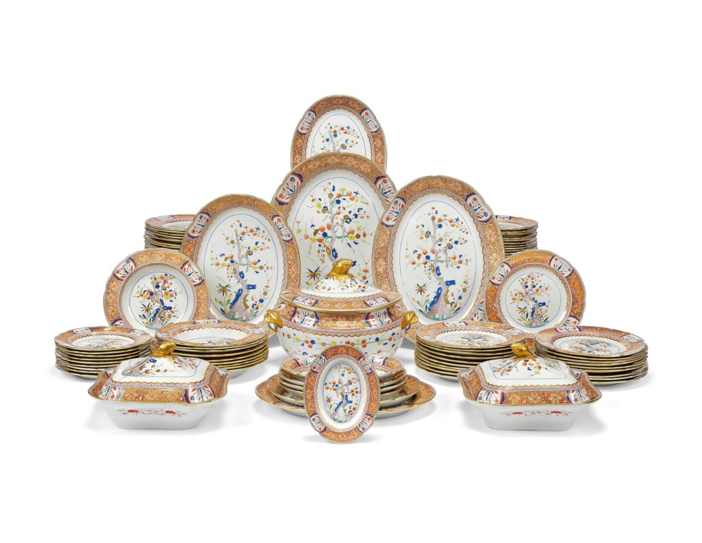 A SPODE STONE CHINA PART DINNER AND DESSERT-SERVICE, CIRCA 1813-20 ...