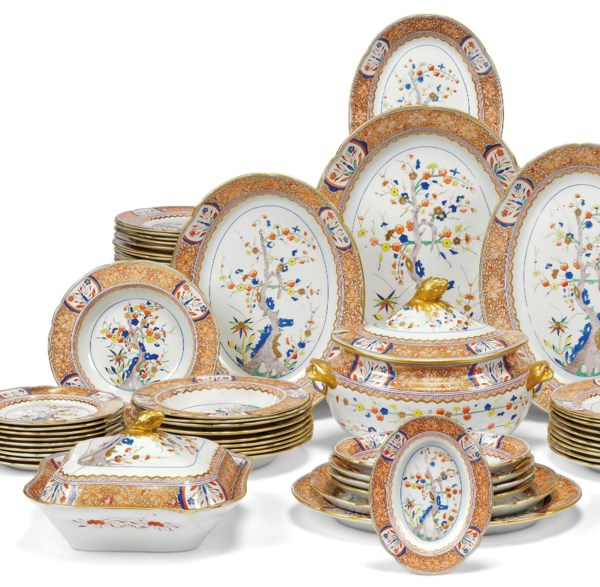 A SPODE STONE CHINA PART DINNER AND DESSERT-SERVICE, CIRCA 1813-20 ...