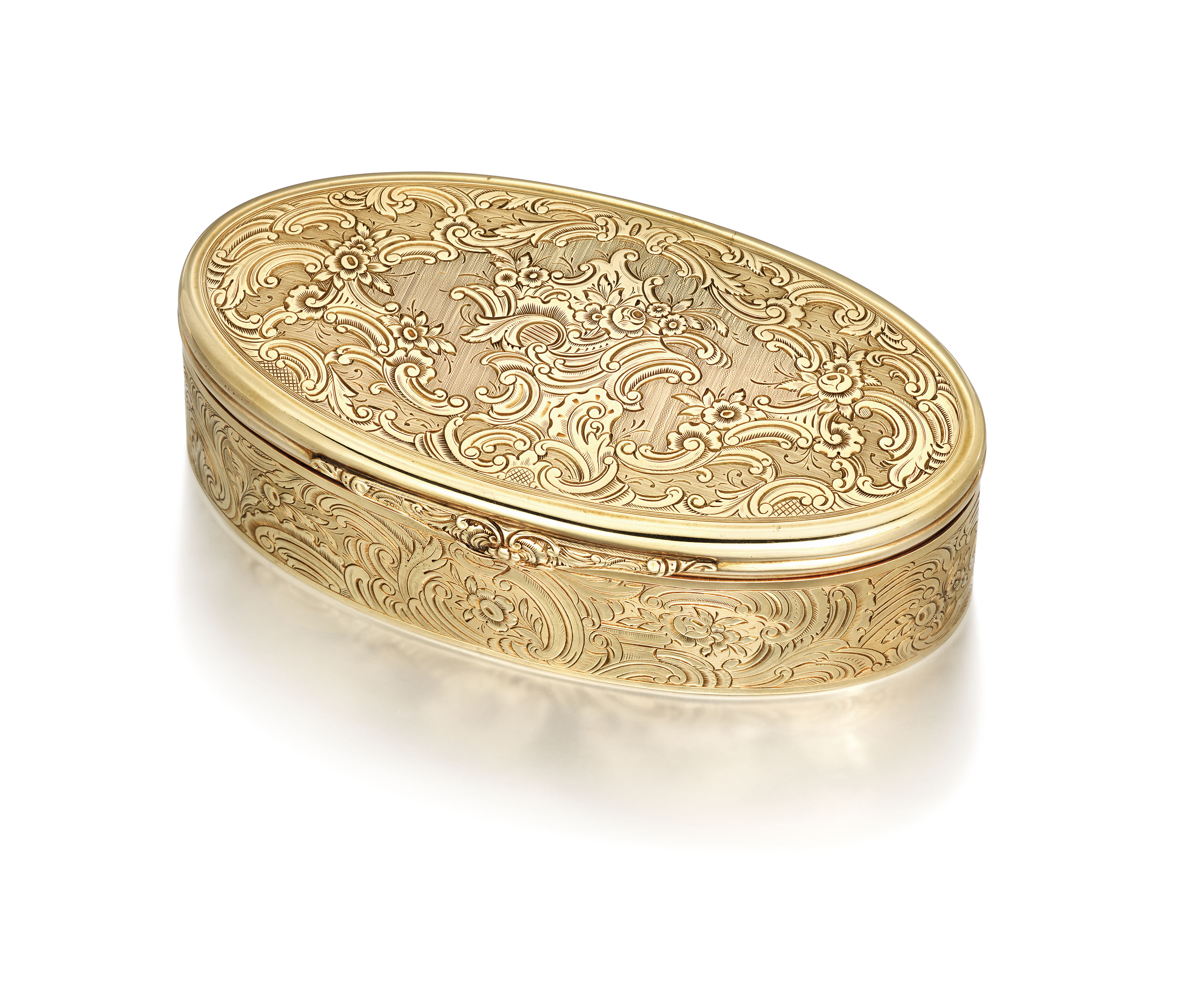 AN AUSTRIAN GOLD SNUFF-BOX, POSSIBLY VIENNA, CIRCA 1850, THE FLANGE ...