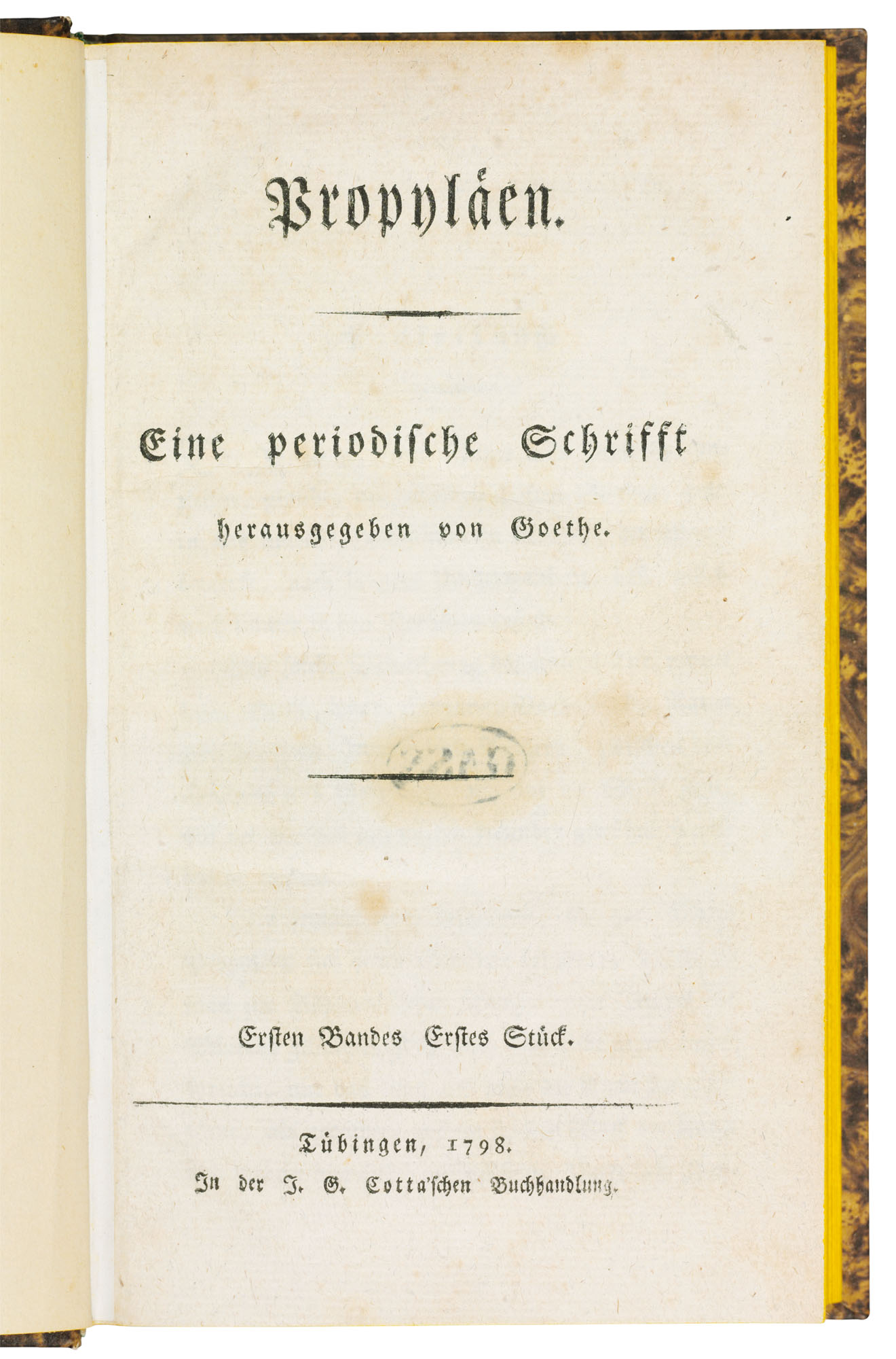 Johann Wolfgang von Goethe (1749-1832), Propyläen. 1798-1800 | Christie’s