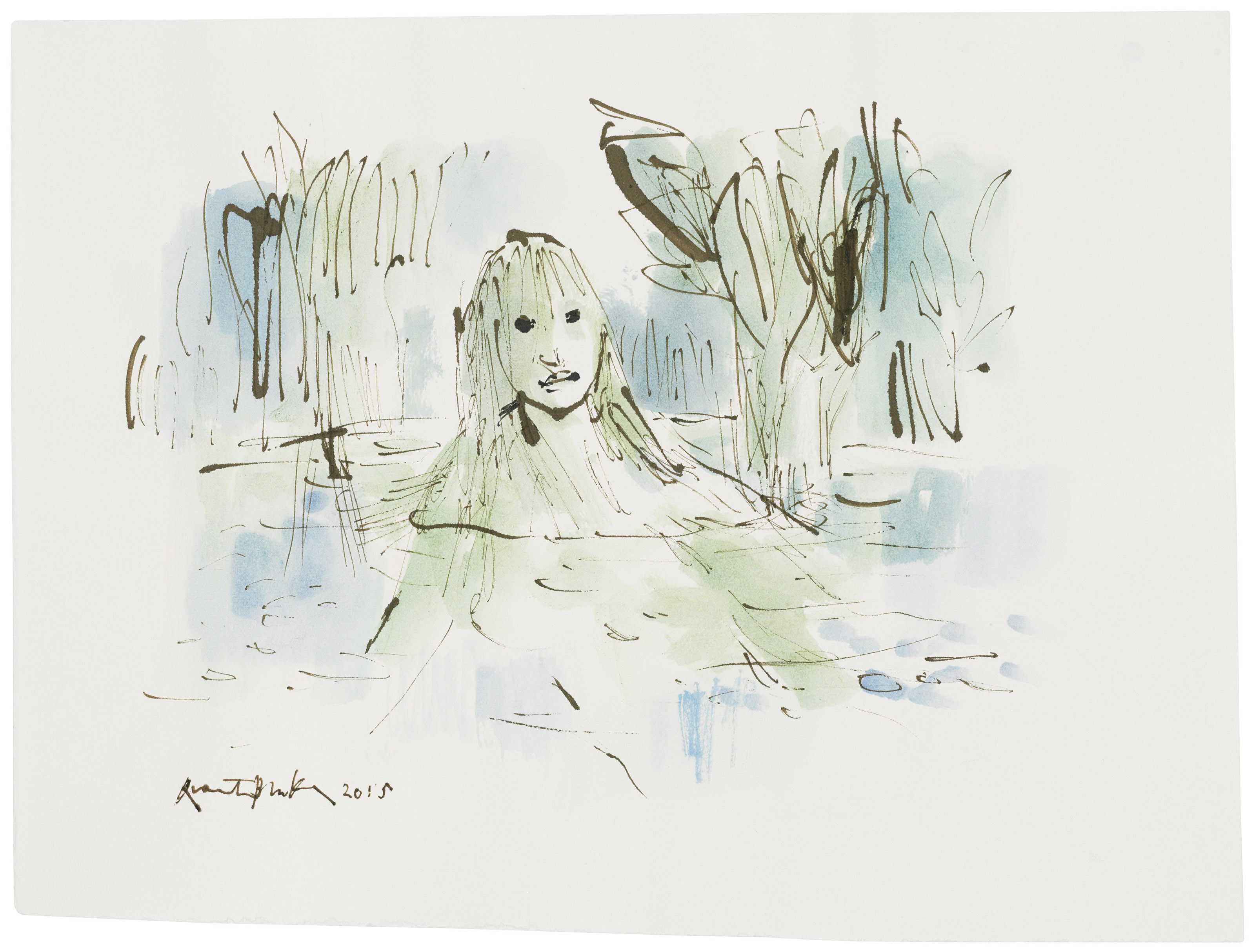 Quentin Blake (b.1932), Women in Water / Girls in green #1. 2015 ...