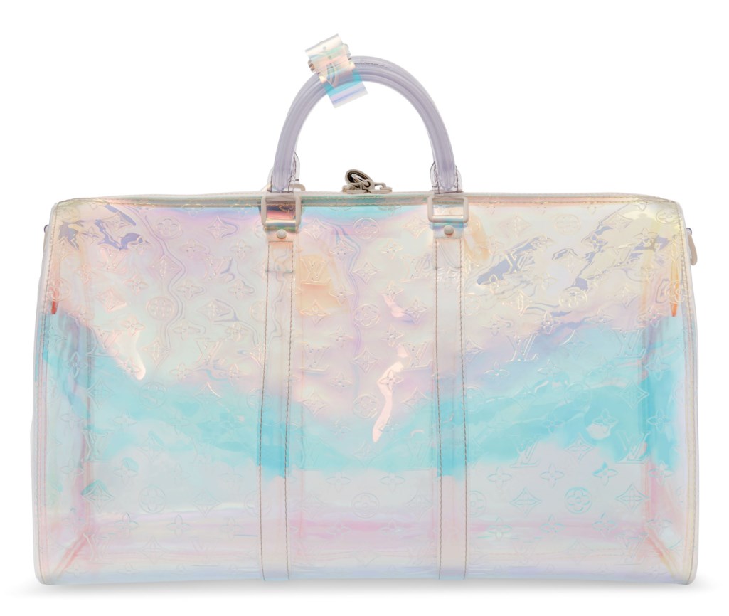 A LIMITED EDITION IRIDESCENT MONOGRAM PVC PRISM KEEPALL 50 BY VIRGIL ...