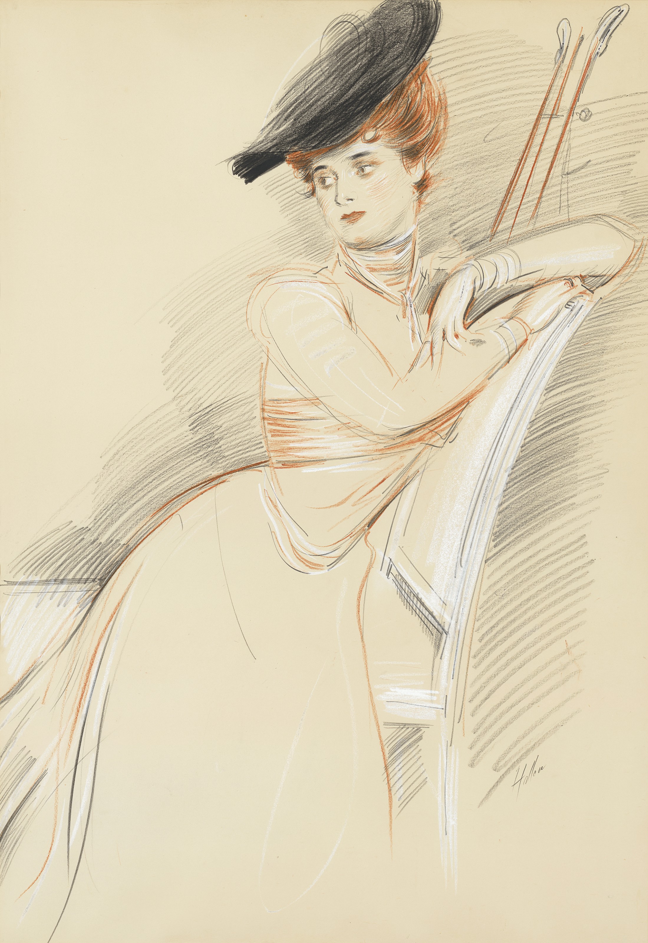 PAUL-CÉSAR HELLEU (VANNES 1859-1927 PARIS), Miss Taylor seated | Christie’s