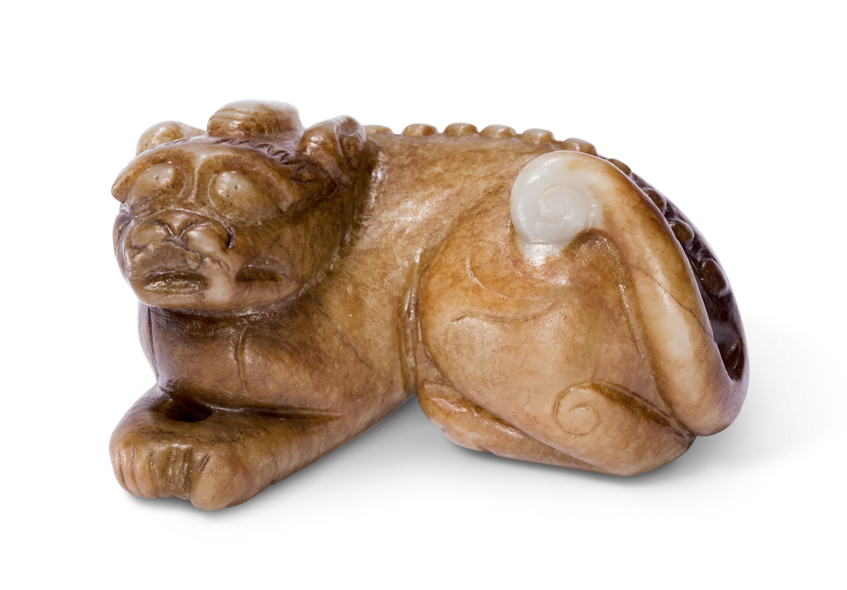 A SMALL CHINESE RUSSET JADE 'QILIN' CARVING, MING DYNASTY (1368-1644 ...