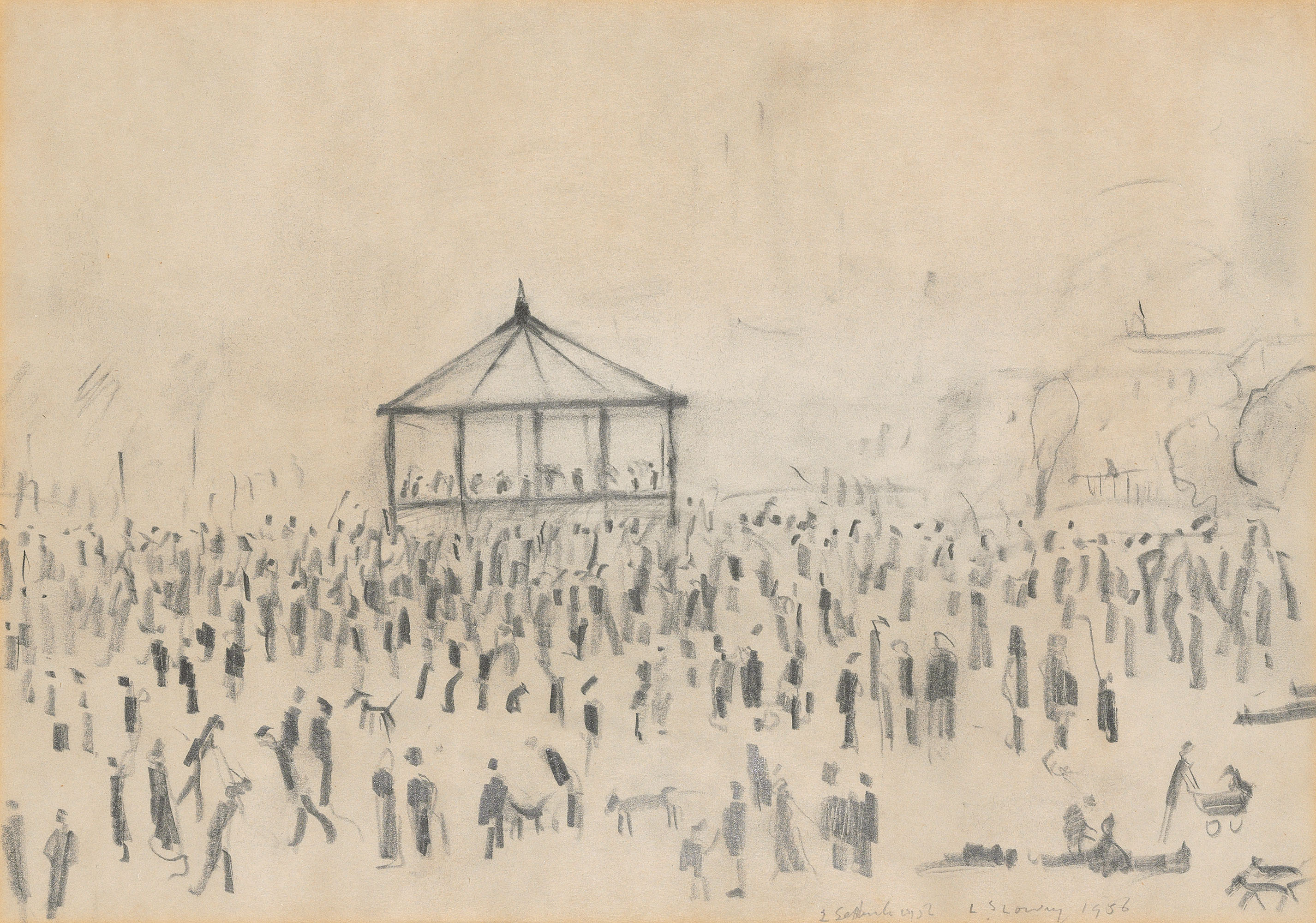 LAURENCE STEPHEN LOWRY, R.A. (1887-1976), Bandstand, Peel Park | Christie’s