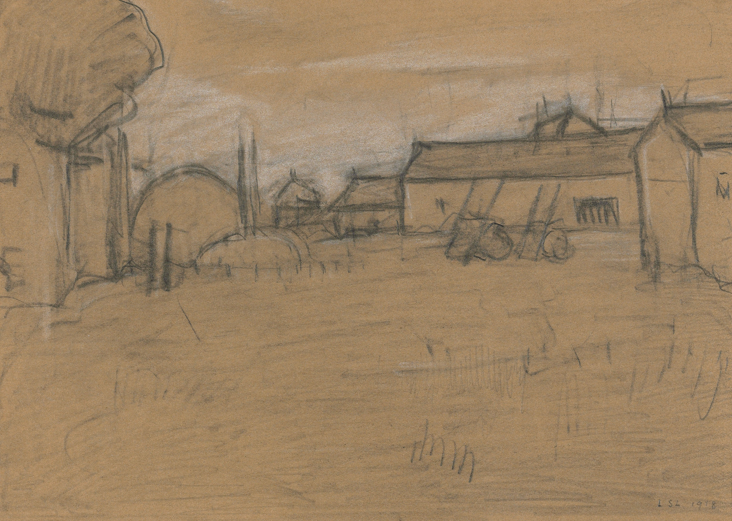 LAURENCE STEPHEN LOWRY, R.A. (1887-1976), Farm Building, Lytham ...