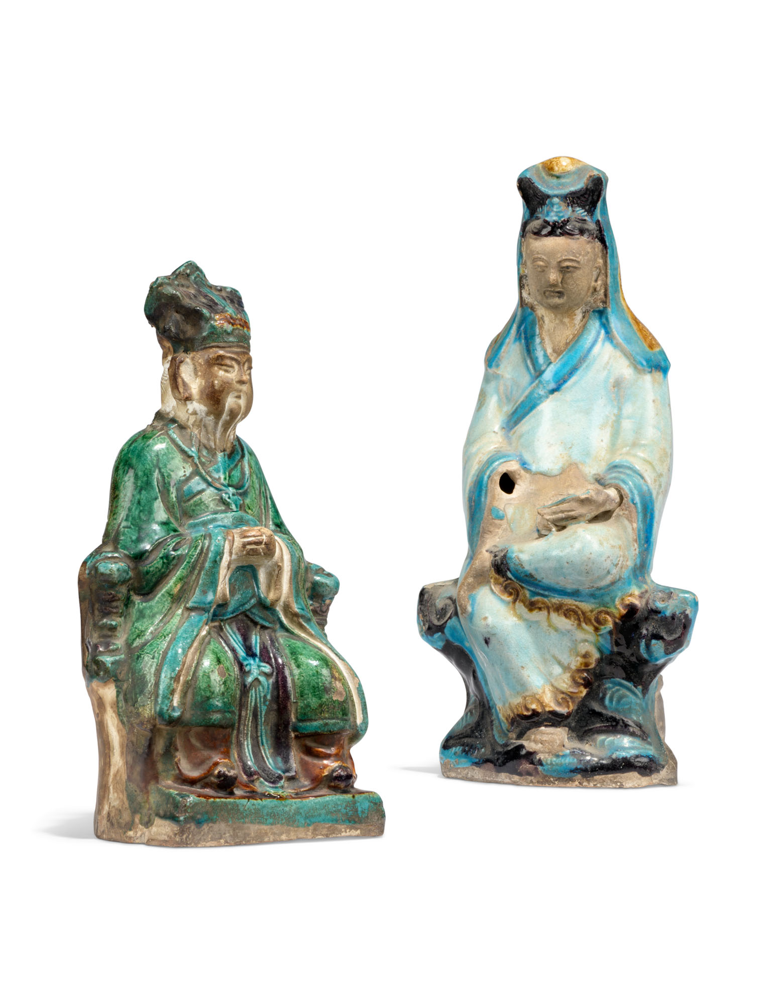 TWO CHINESE POTTERY FAHUA FIGURES, 19TH-20TH CENTURY | Christie’s