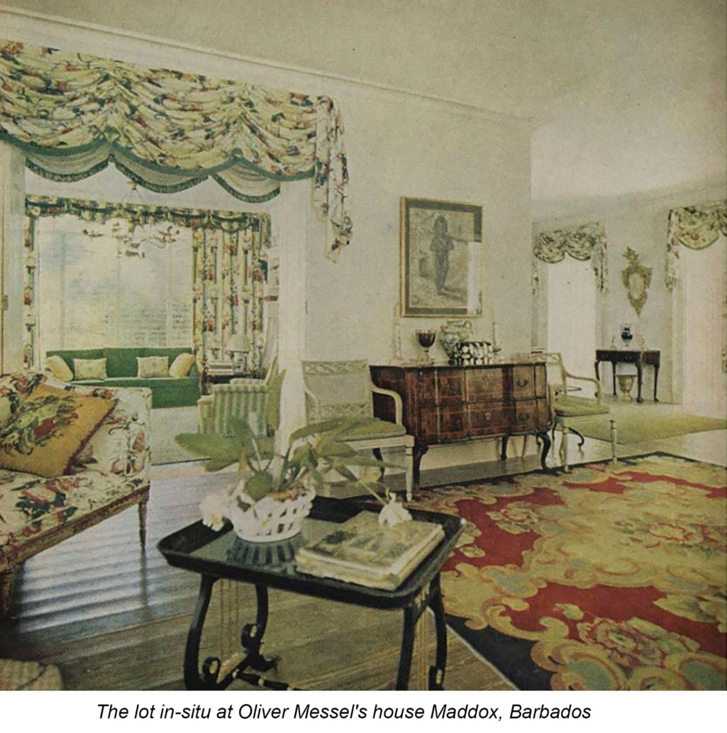 A GROS-POINT NEEDLEWORK CARPET, WOVEN BY OLIVER MESSEL'S PARTNER VAGN ...