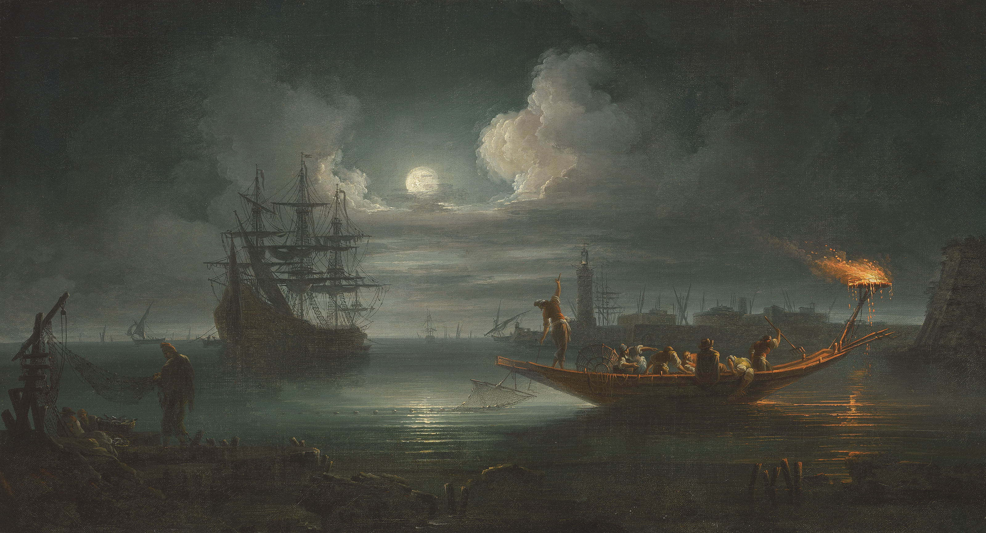 FRANCESCO FIDANZA (ROME 1747-1819 MILAN), A moonlit Mediterranean ...