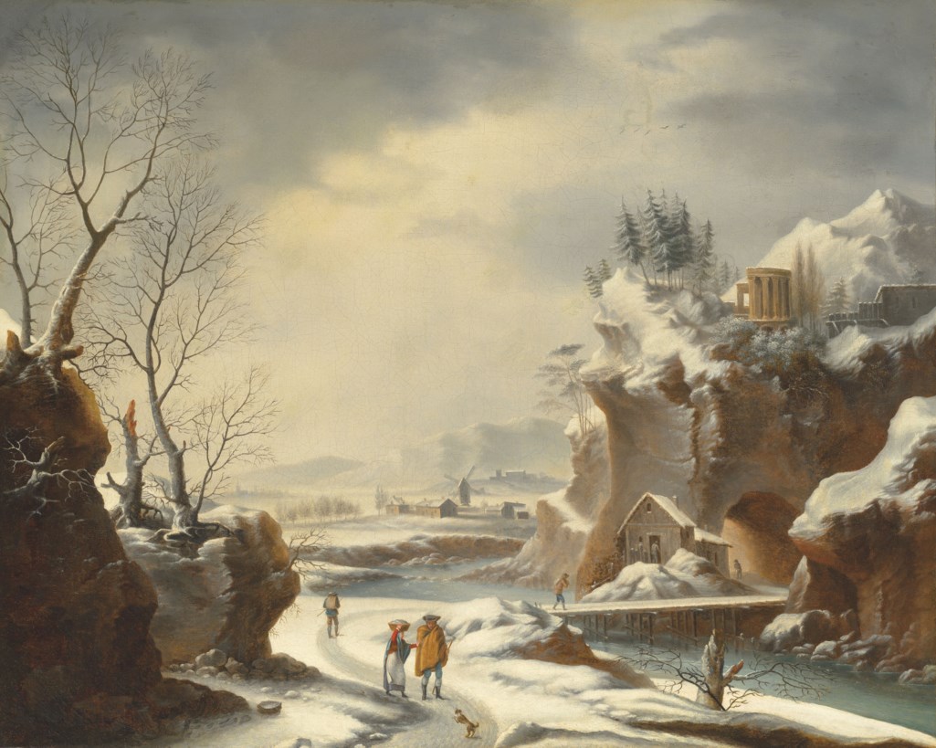 FRANCESCO FOSCHI (1710-1780) AND STUDIO, A snowy landscape with ...