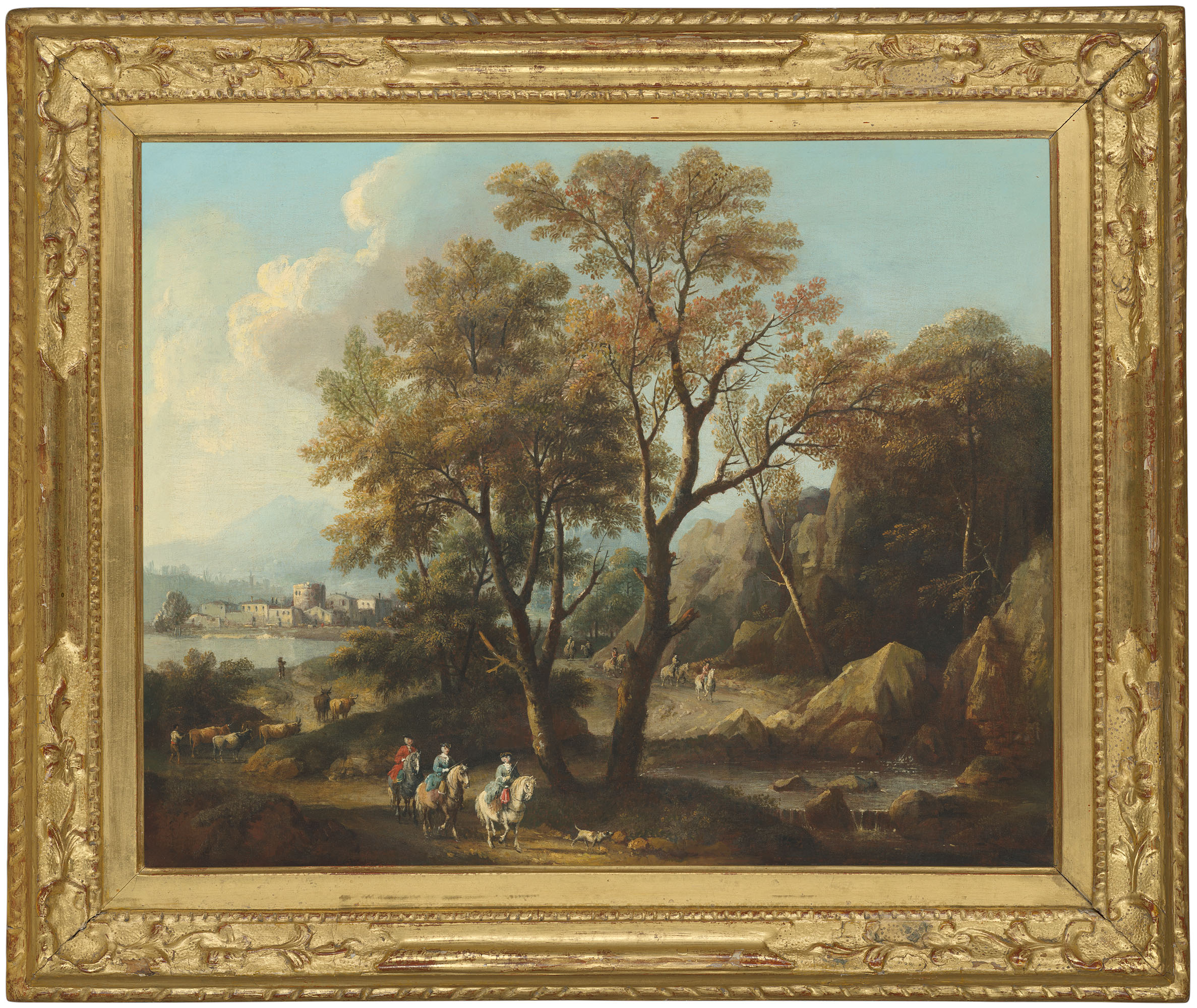 GIOVANNI BATTISTA CIMAROLI (SALÒ 1687-1771 VENICE), A river landscape ...
