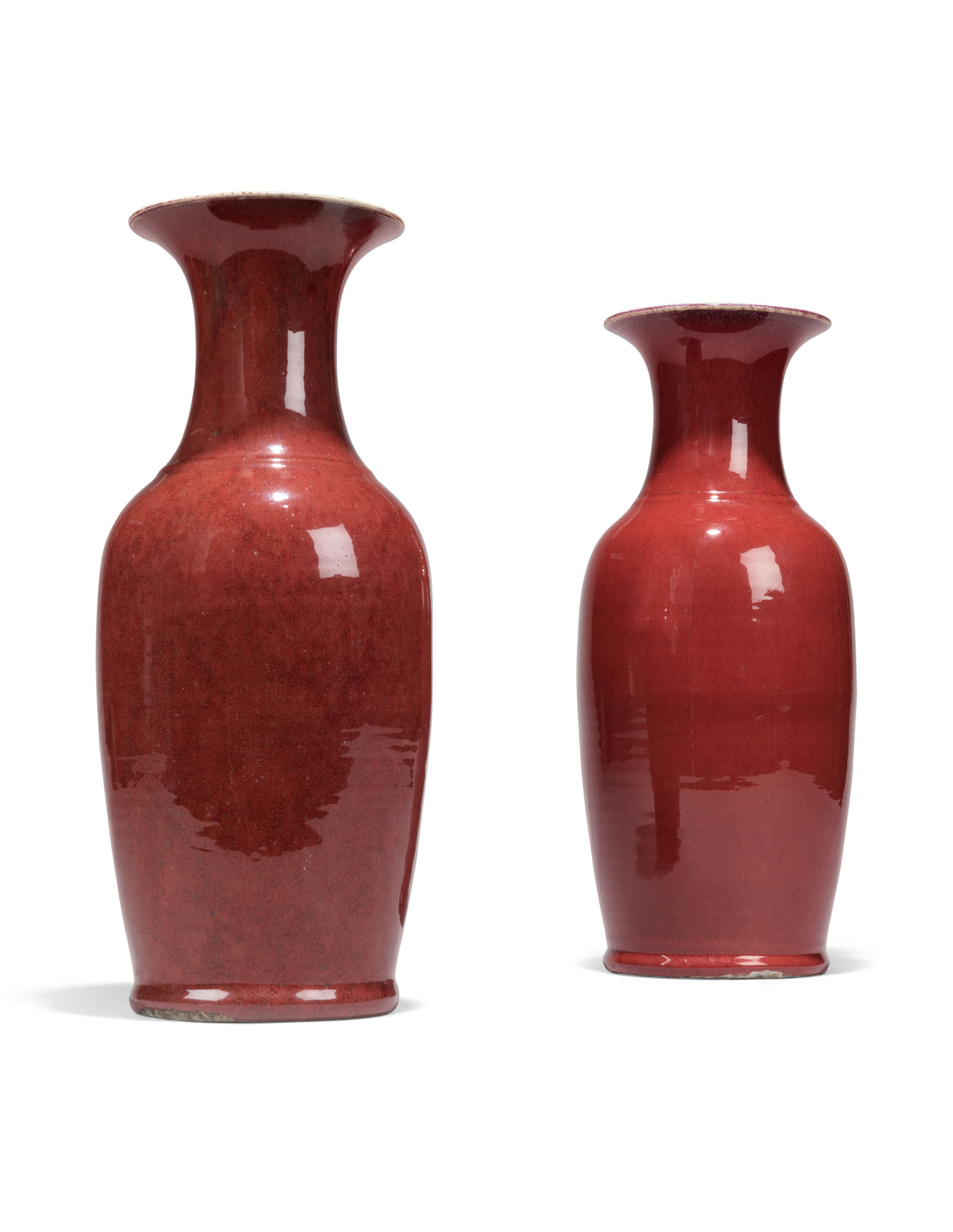 TWO CHINESE COPPER-RED-GLAZED VASES, 19TH CENTURY | Christie’s