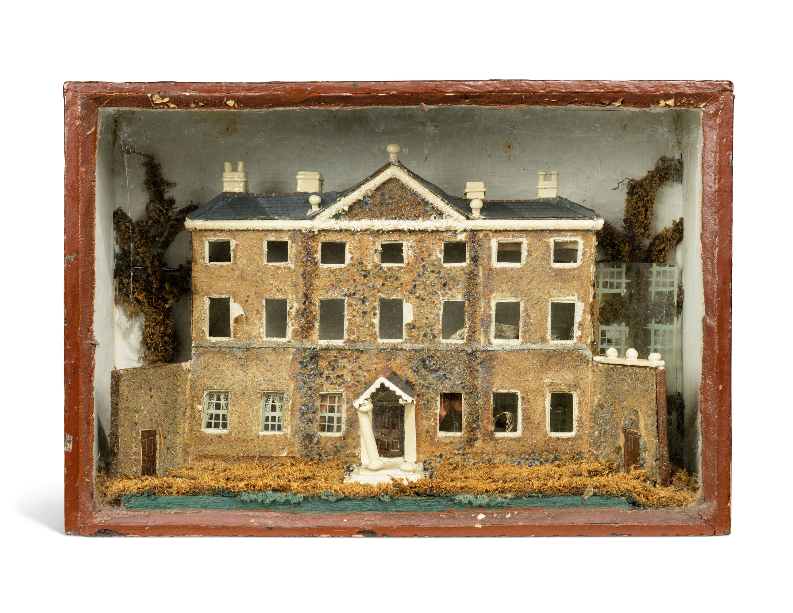 A VICTORIAN DECORATED CORK AND WOOD ARCHITECTURAL MODEL OF A COUNTRY ...